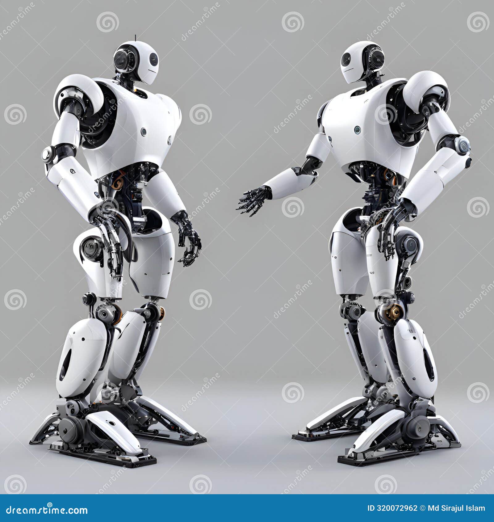 Synergy Of Robotics And Ai In A Futuristic Lab Stock Illustration