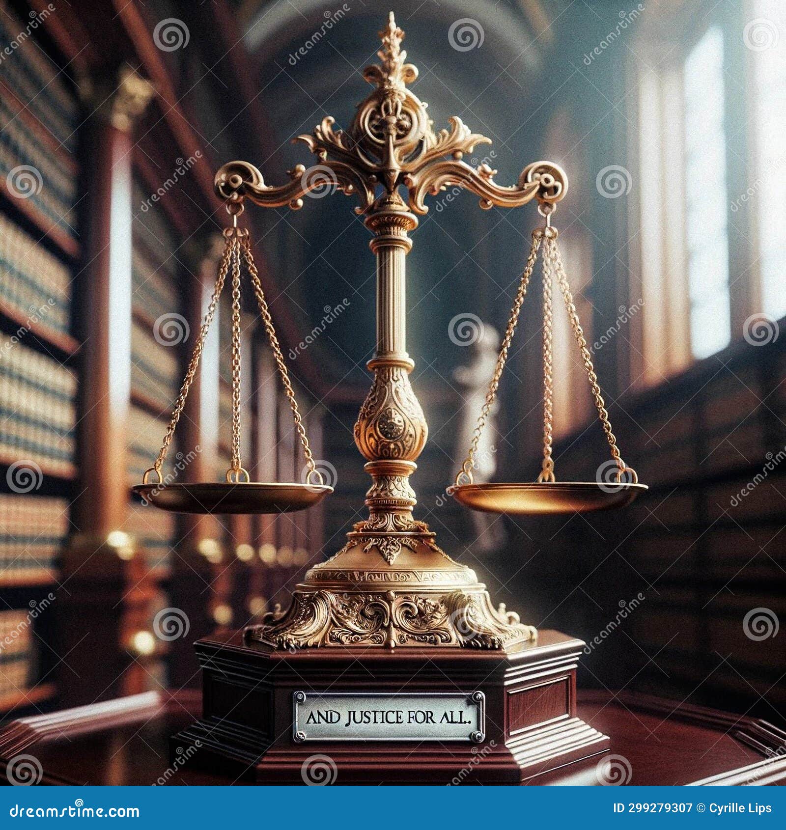 AI-Generated Image: Justice Symbol Balance with "and Justice for All ...