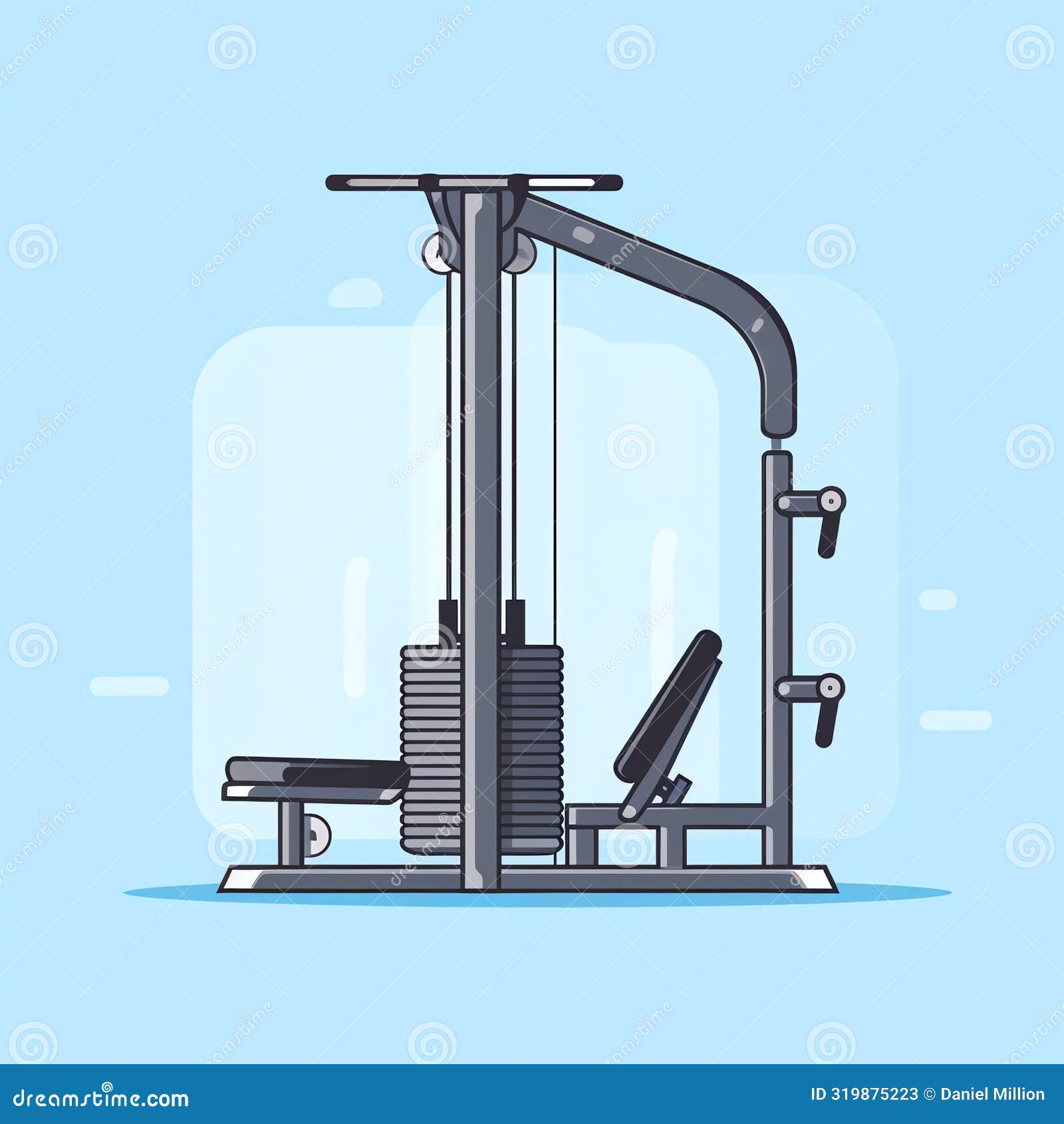 Lat Pulldown Machine Fitness Illustration Vector Stock Illustration ...
