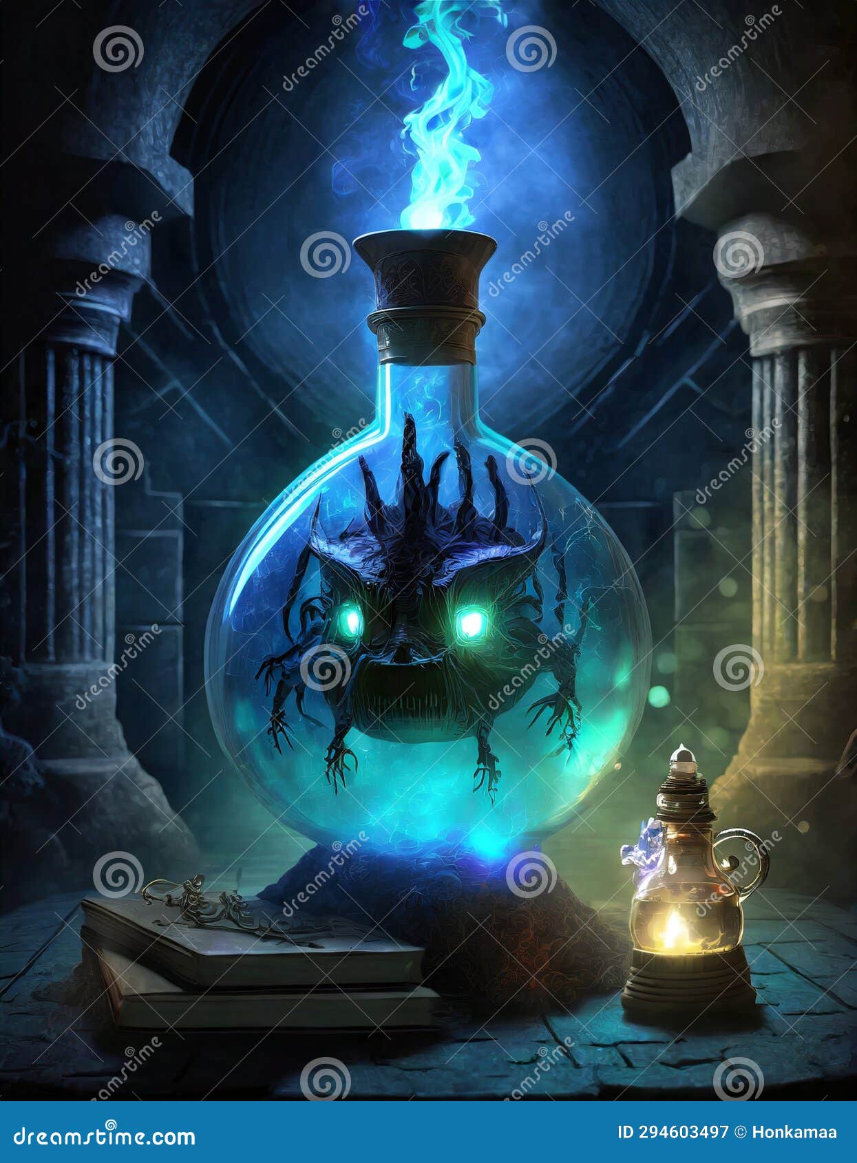 A Black Magic Potion in the Dungeons Stock Illustration - Illustration ...