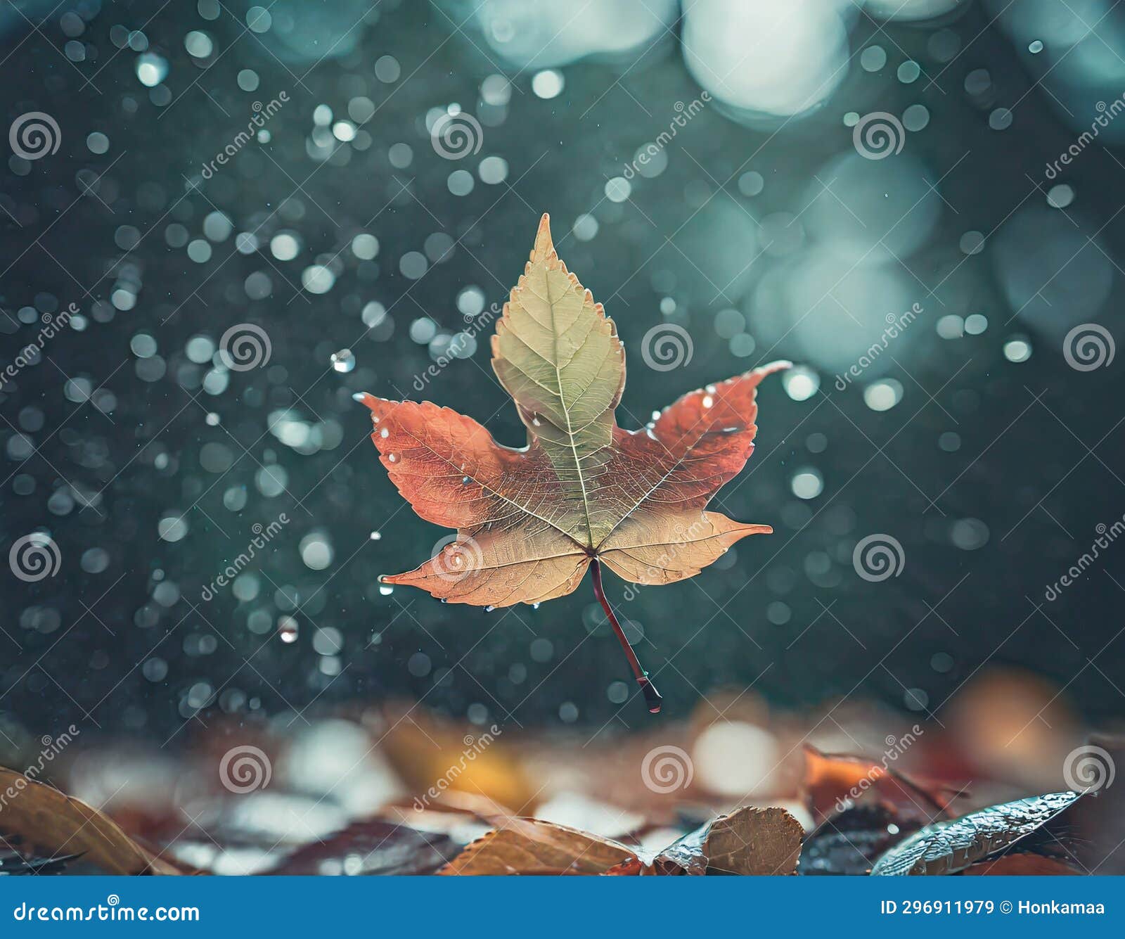 Maple Leaf Falling from Tree Stock Illustration - Illustration of ...