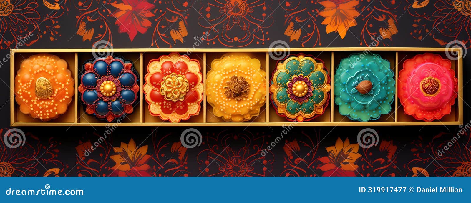 Mithai Boxes Diwali Background Stock Image | CartoonDealer.com #319917475