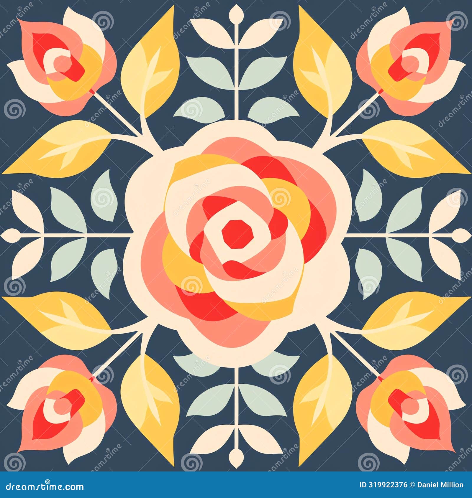 Moroccan Roses Flowers Background Pattern Wallpaper Vector Stock ...