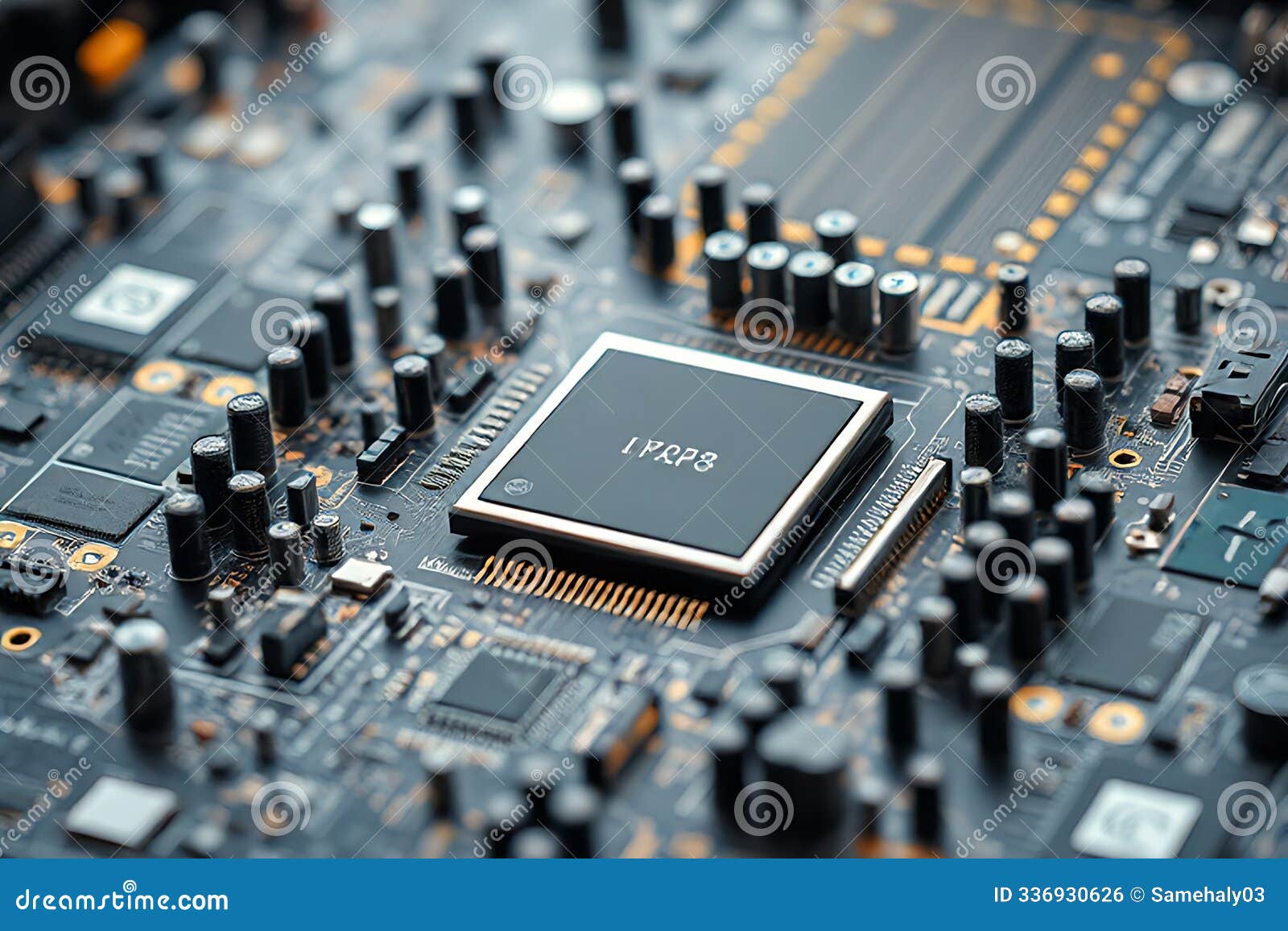 Computer Motherboard, Processor, Cpu and Chipsets Stock Illustration ...