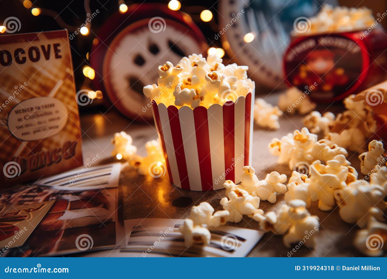 Movie Stickers. Vintage Cinema, Entertainment And Recreation With ...