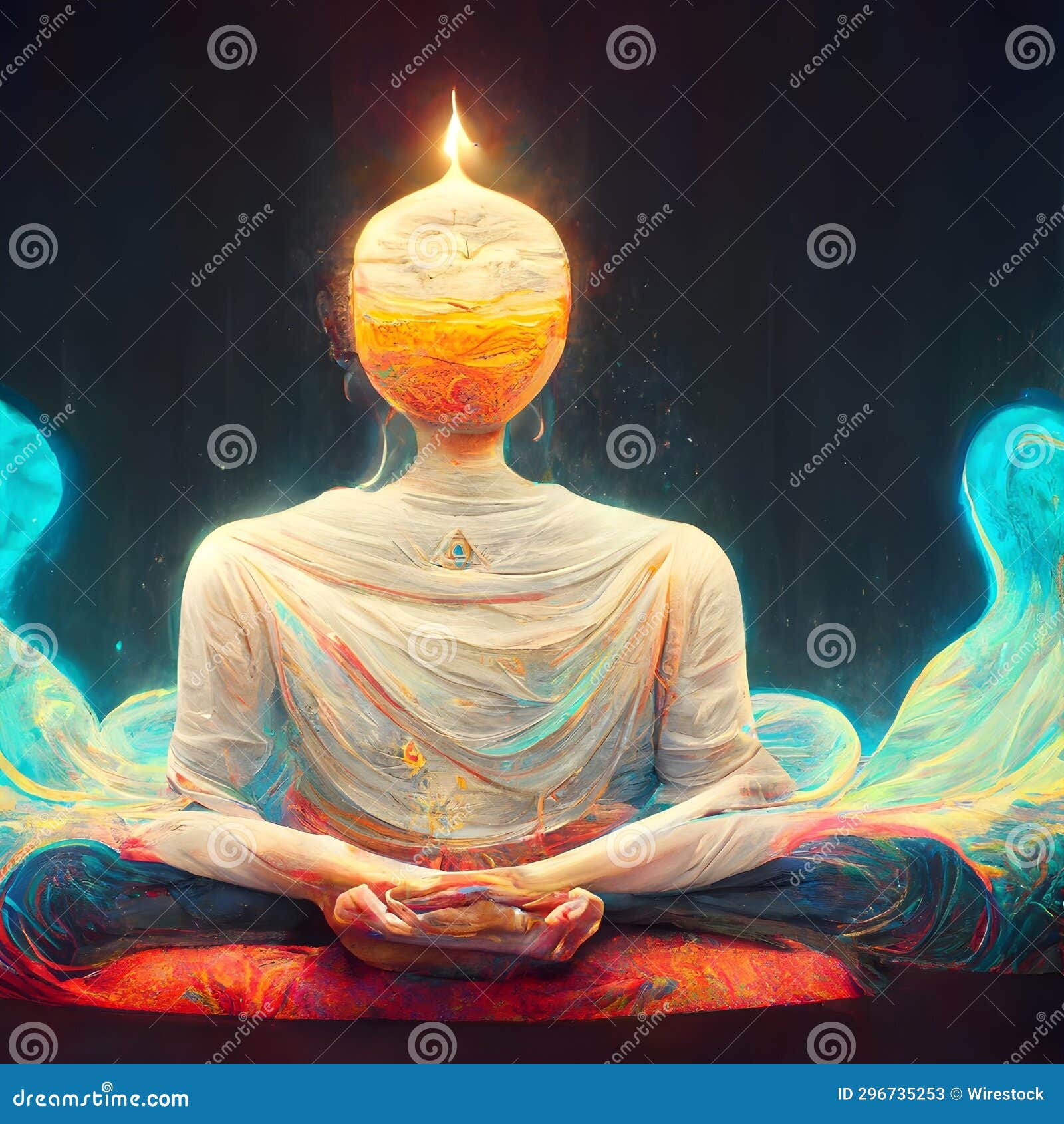 AI-generated Image of a Mystical Character Meditating Being Enlighted ...