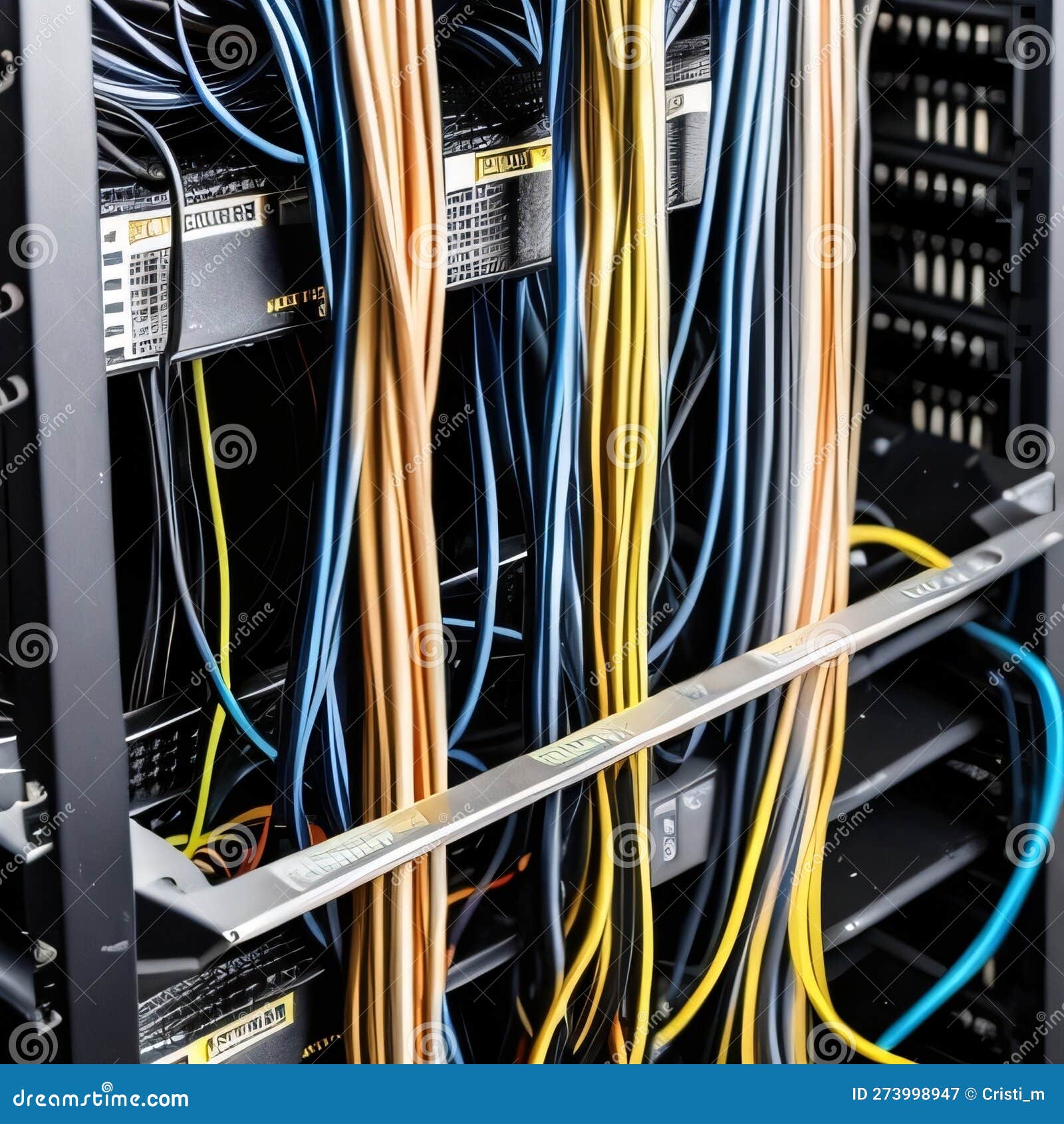 AI Generated Image - Network Cables in a Server Rack Stock Illustration ...