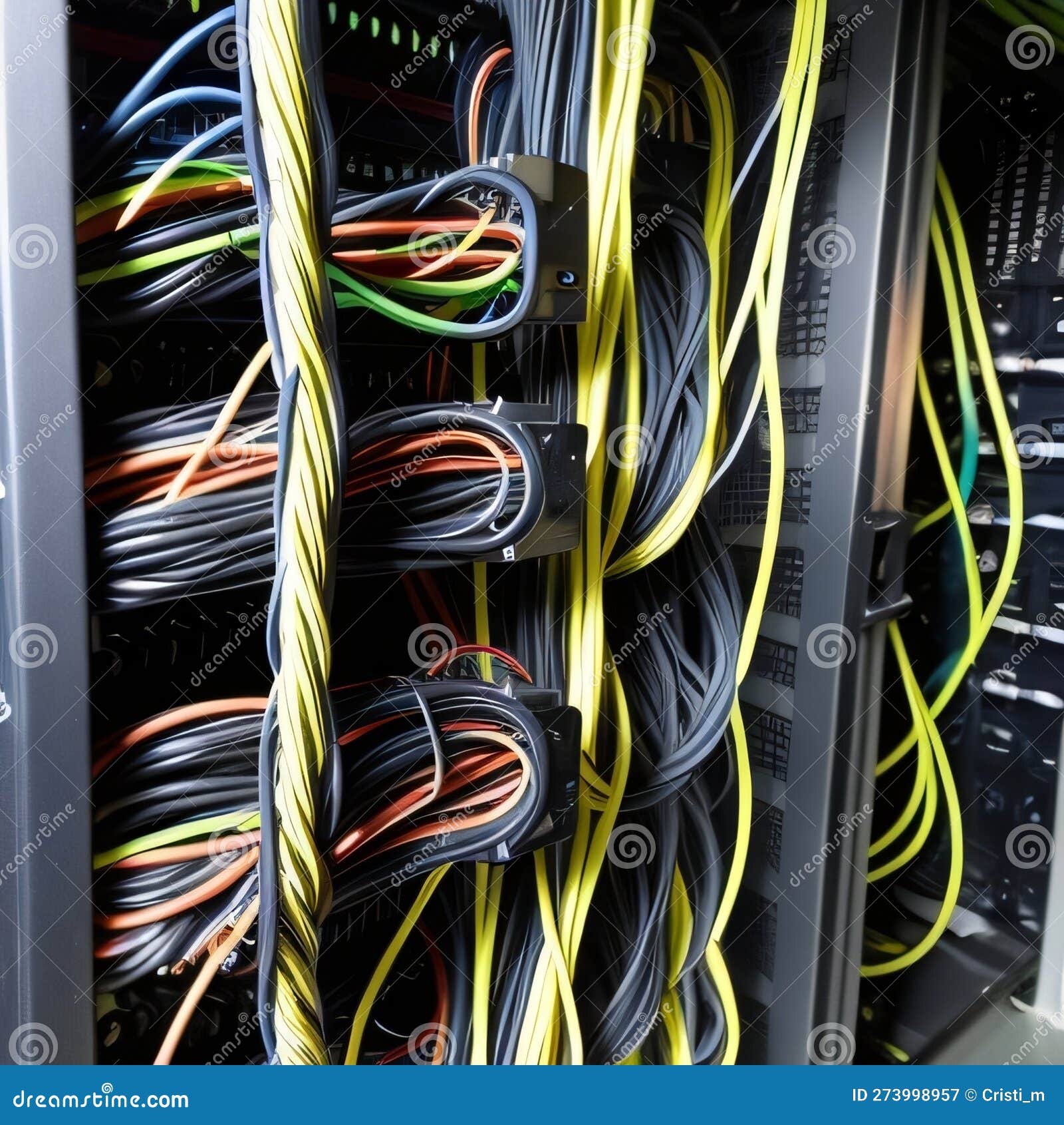 AI Generated Image - Network Cables in a Server Rack Stock Illustration ...
