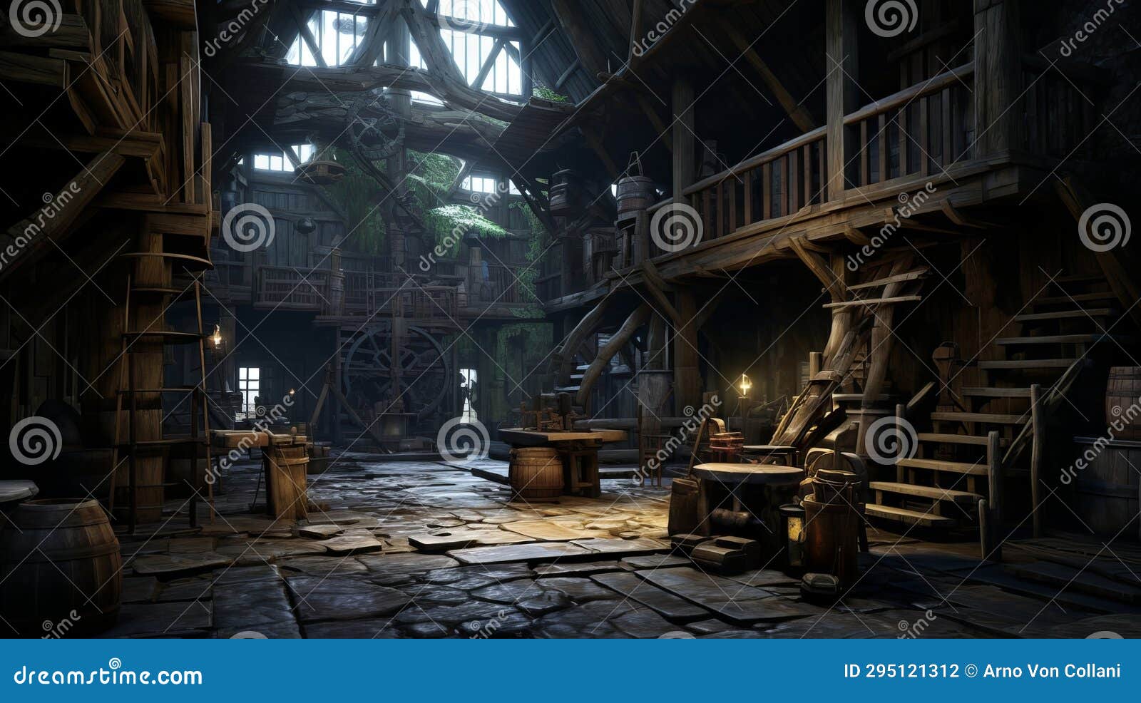 Timeless Craftsmanship: Exploring the Interior of an Empty Medieval ...