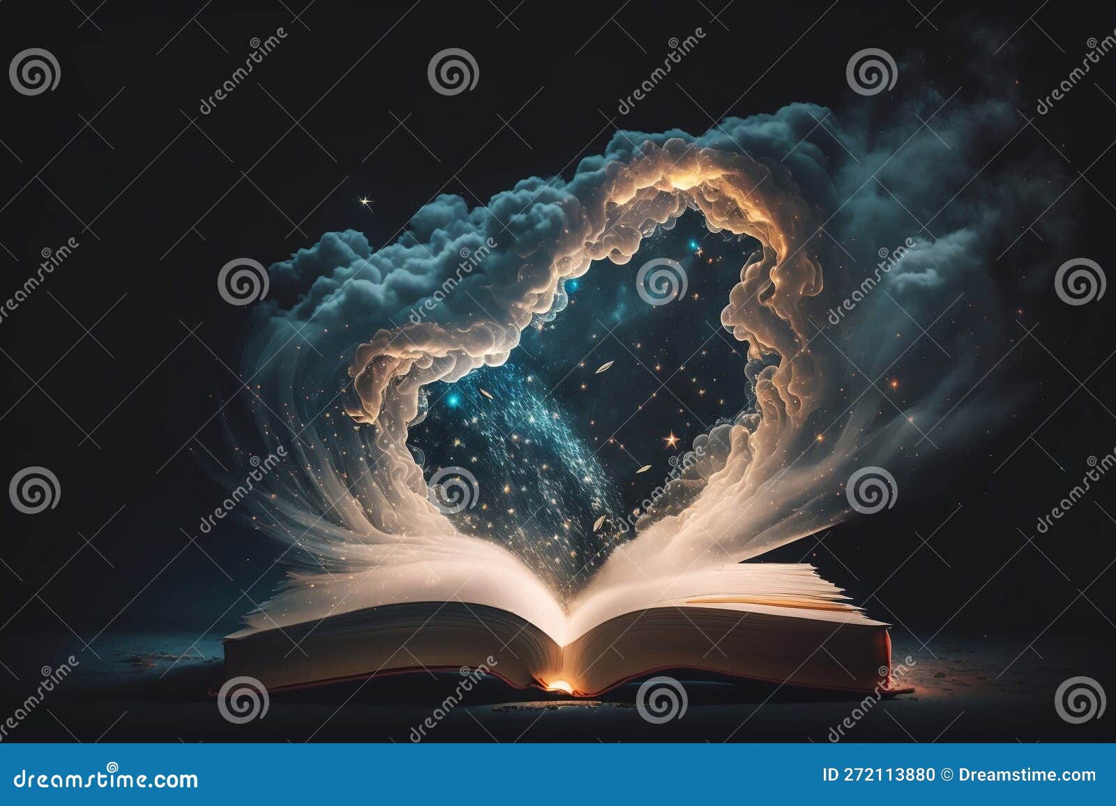 Opened wizard magic book stock illustration. Illustration of occultism ...