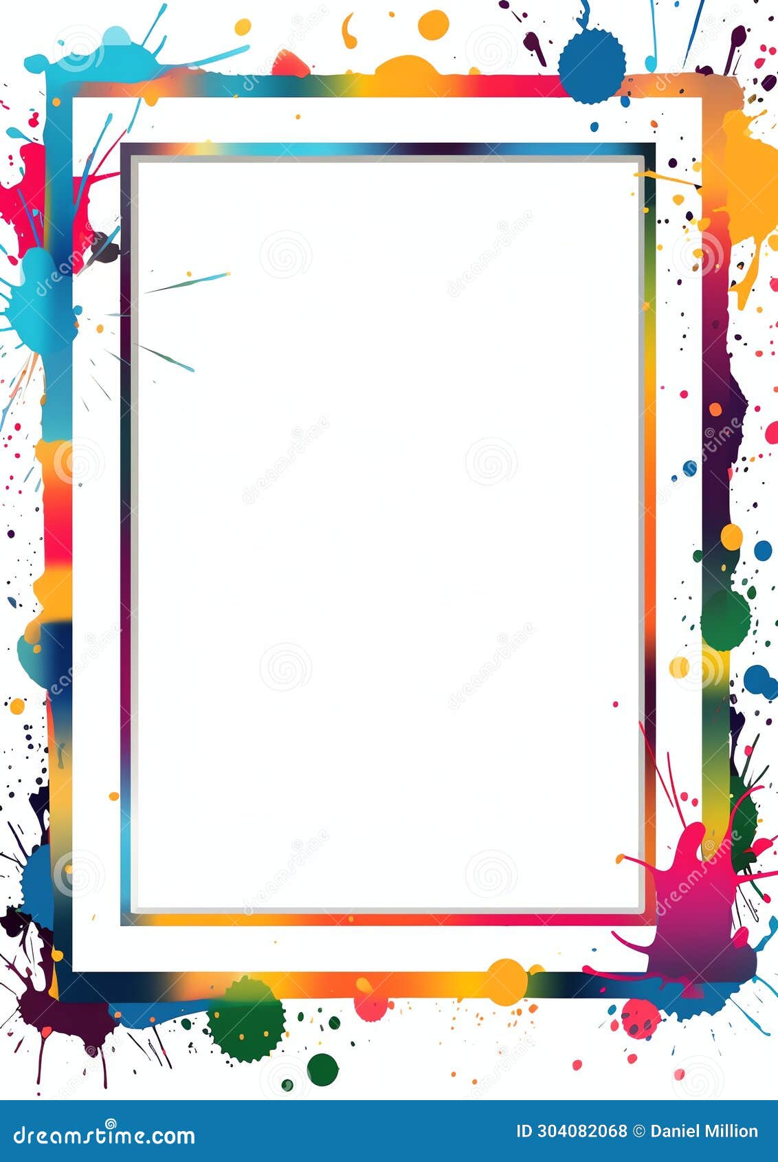 Paint Splatter Border Frame 80s Retro Nostalgic Stock Illustration ...