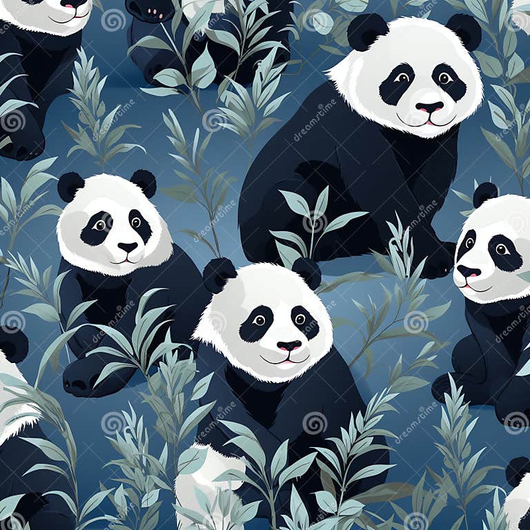 Panda Background, Design Seamless Pattern, for Nursery Backdrop ...