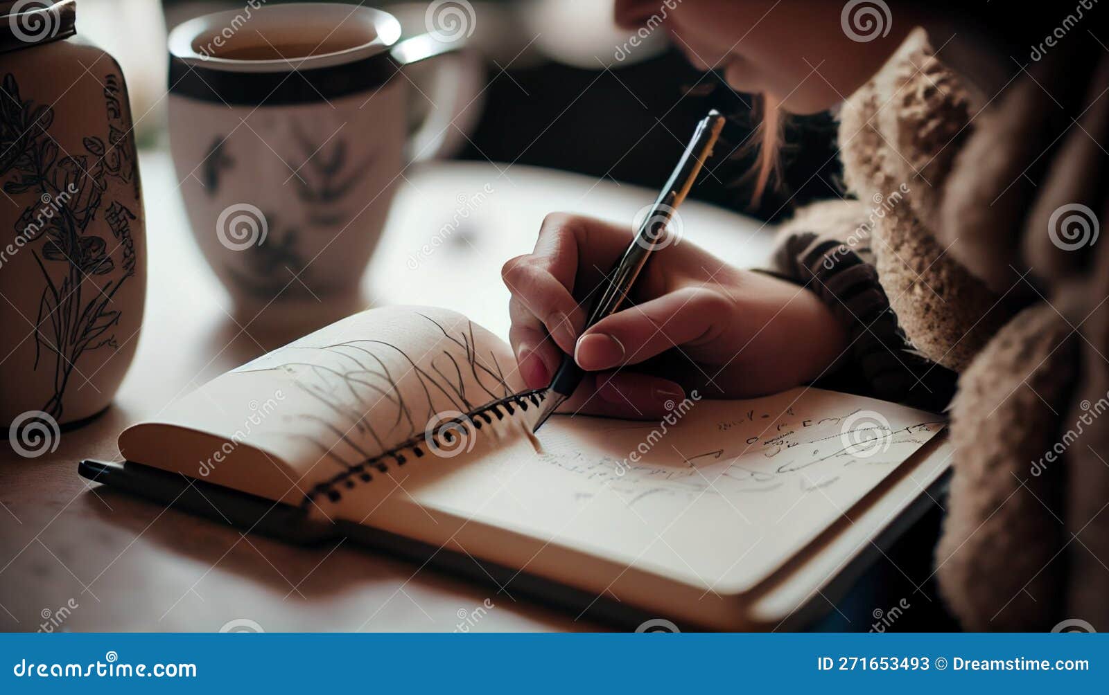 Journaling, Introspection, Made with Generative AI Stock Illustration ...