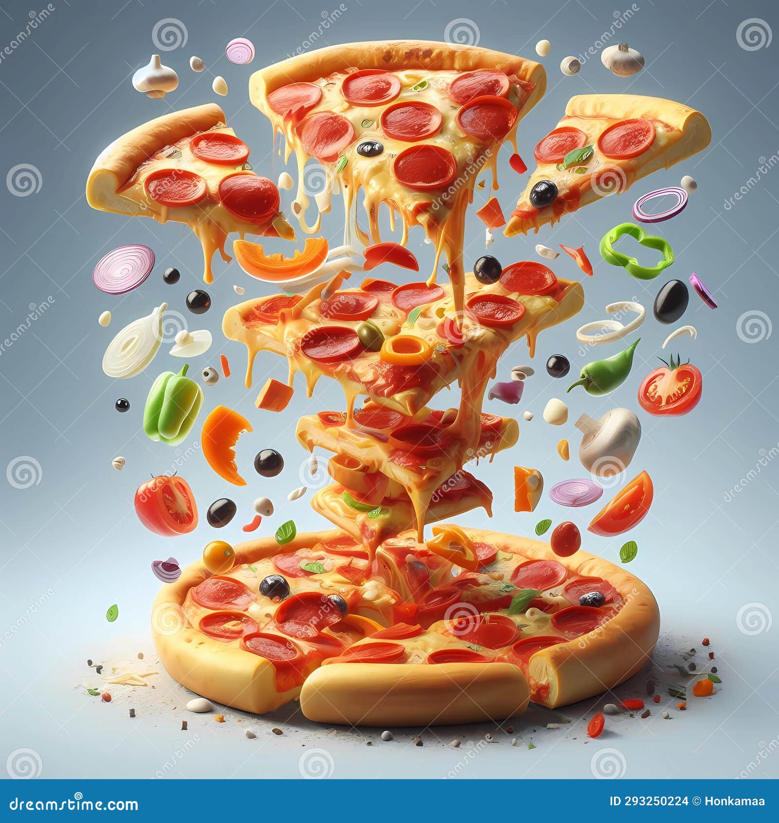 Pizza concept stock illustration. Illustration of meal - 293250224