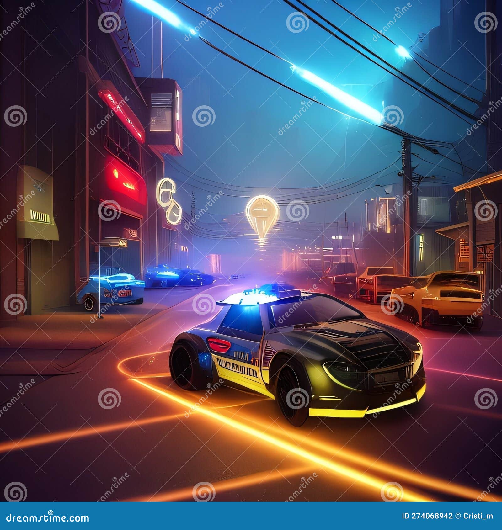 AI Generated Image - Futuristic Police Car Stock Illustration ...