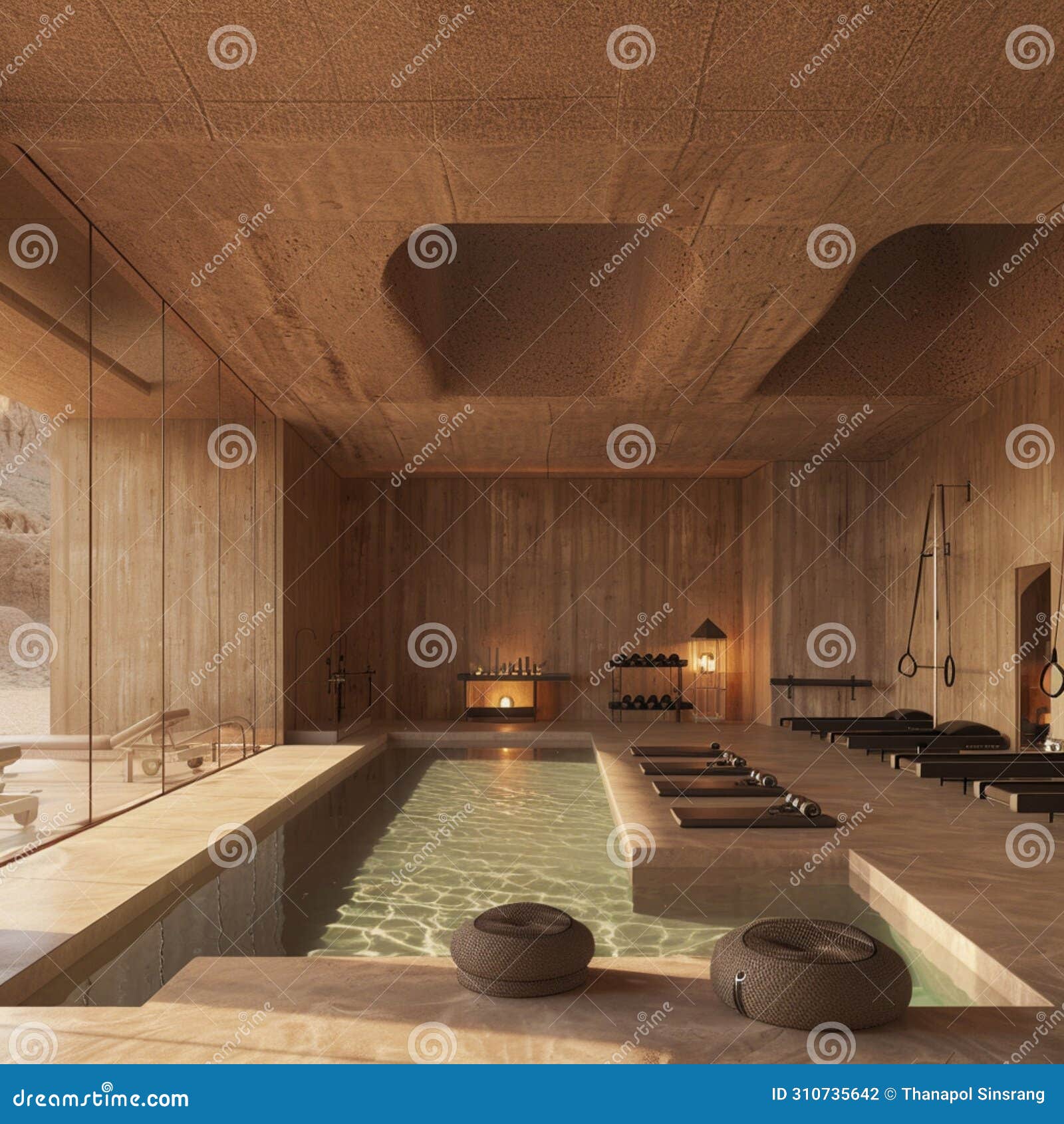 AI Generated Image of Pool House Stock Illustration - Illustration of ...