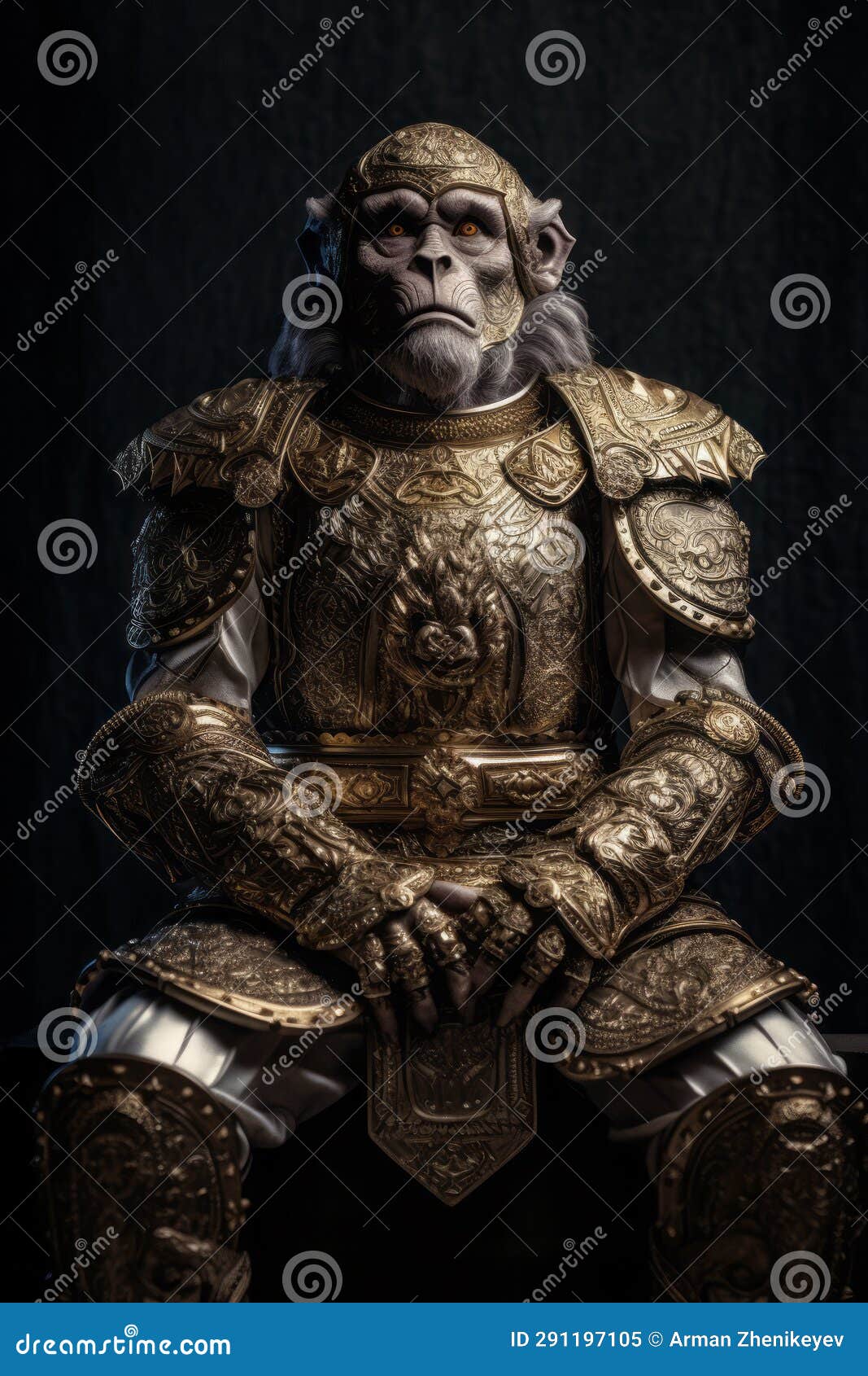 Monkey Knight Two Handed Weapon. Set Vector Illustration ...