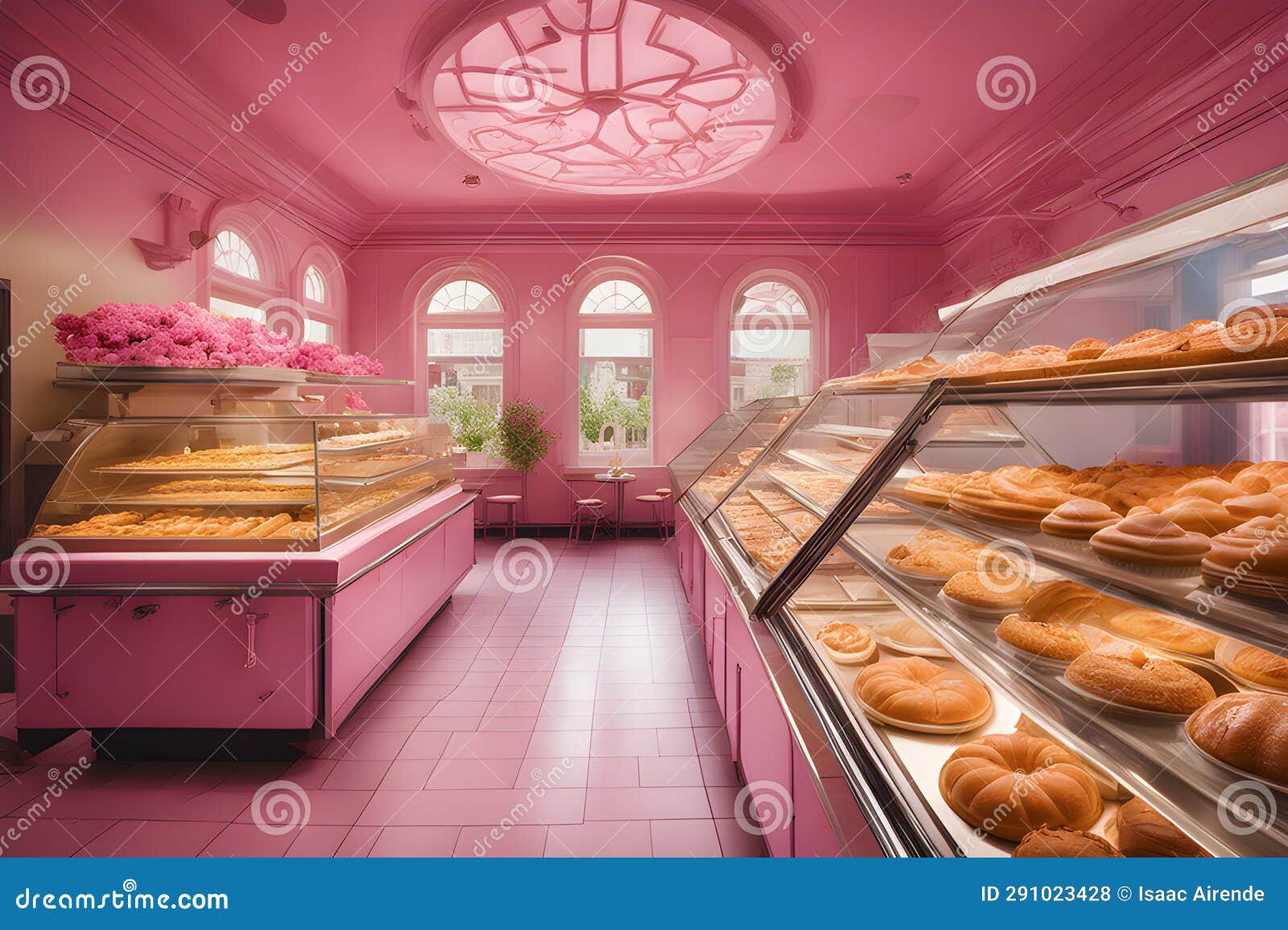 AI-generated Image Presents a Charming Bakery Scene, Bathed in Soft ...