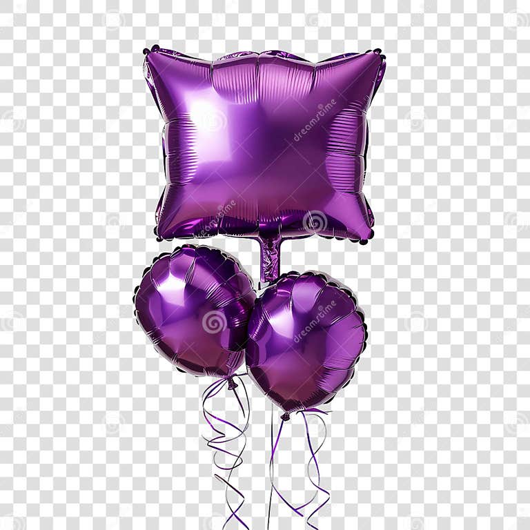 Purple Rectangular Shaped Foil Balloon Stock Illustration ...