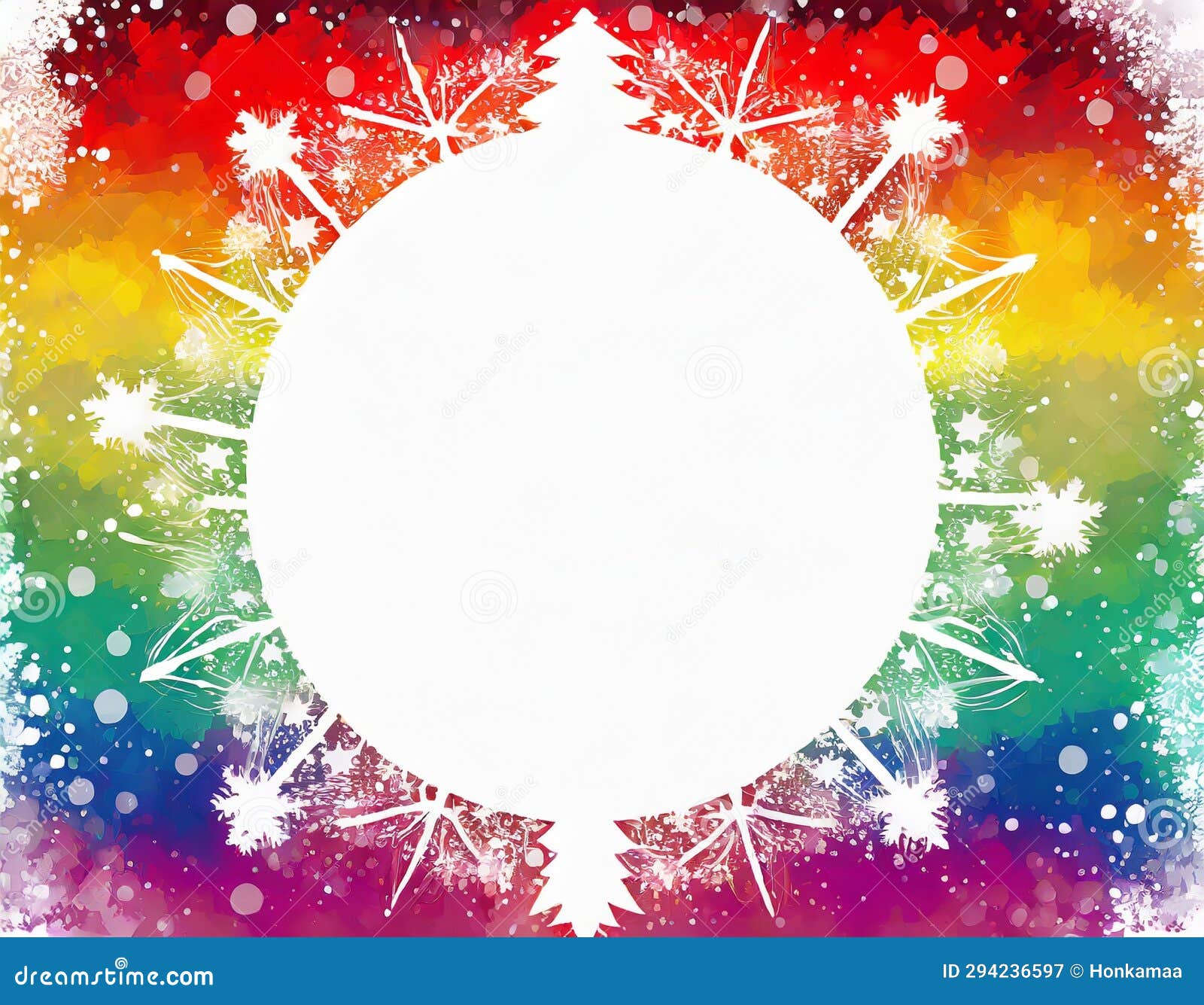 Rainbow Christmas Card Frame Stock Image - Image of decorative ...