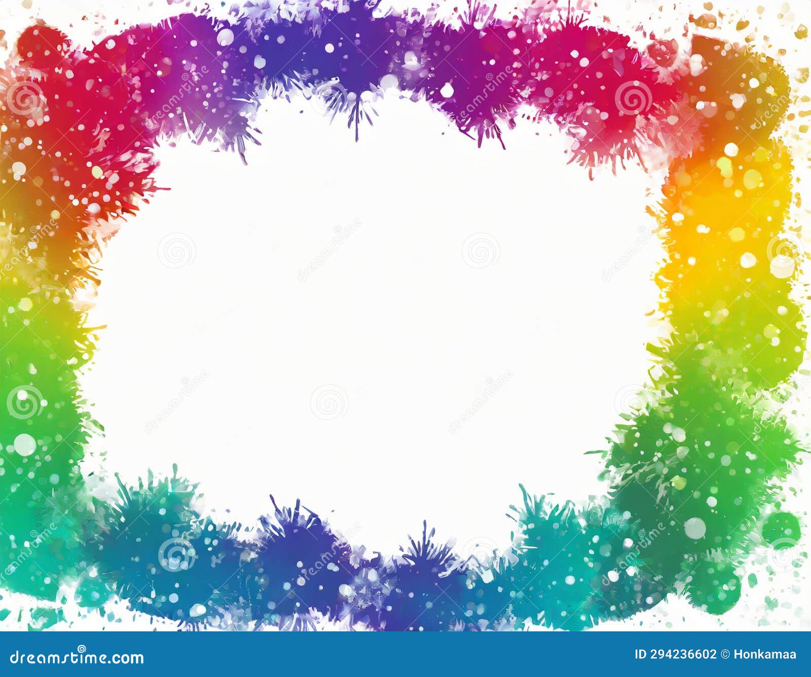 Rainbow Christmas Card Frame Stock Photo - Image of blue, borders ...