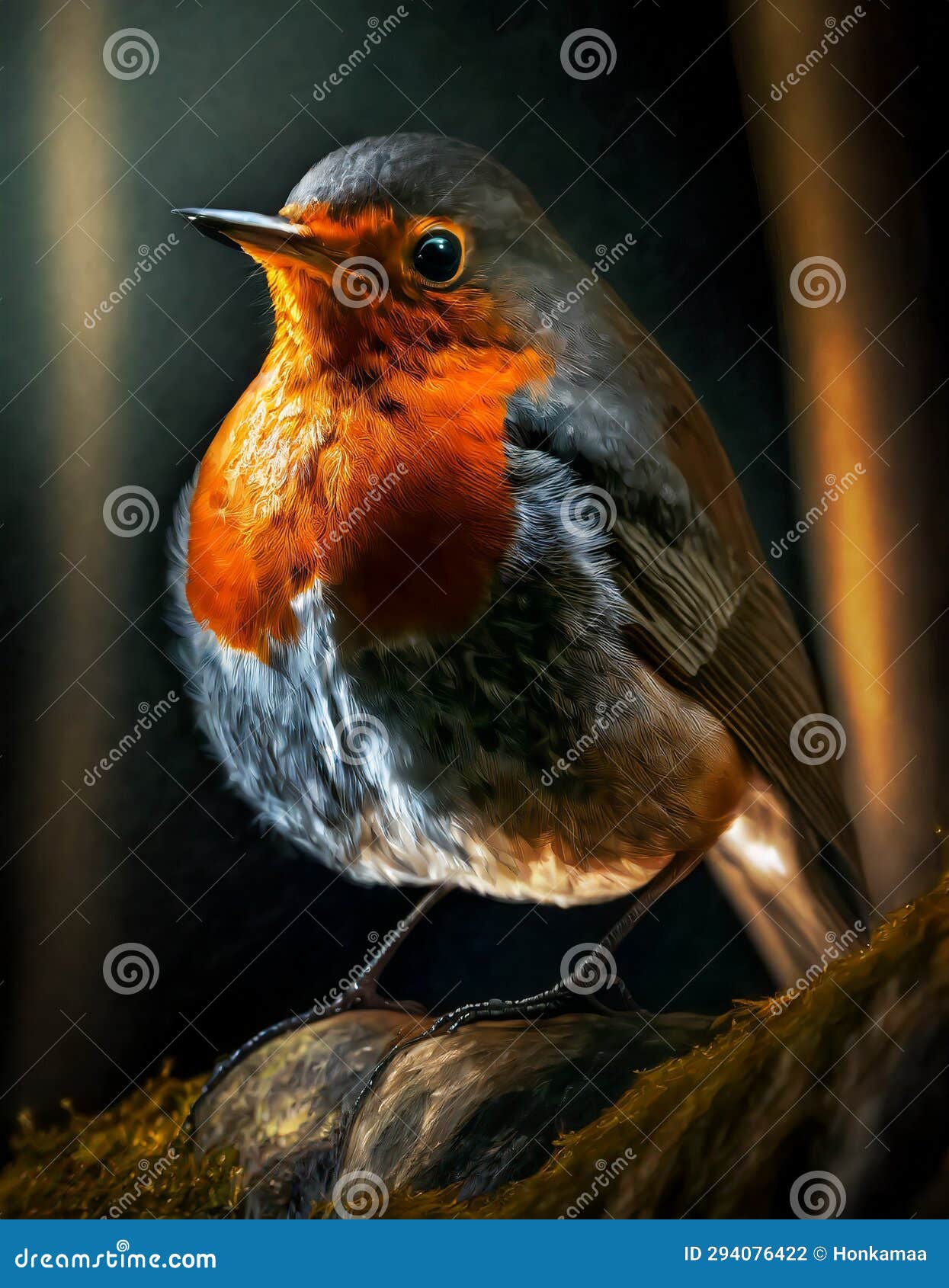 A red-breasted robin stock illustration. Illustration of breasted ...