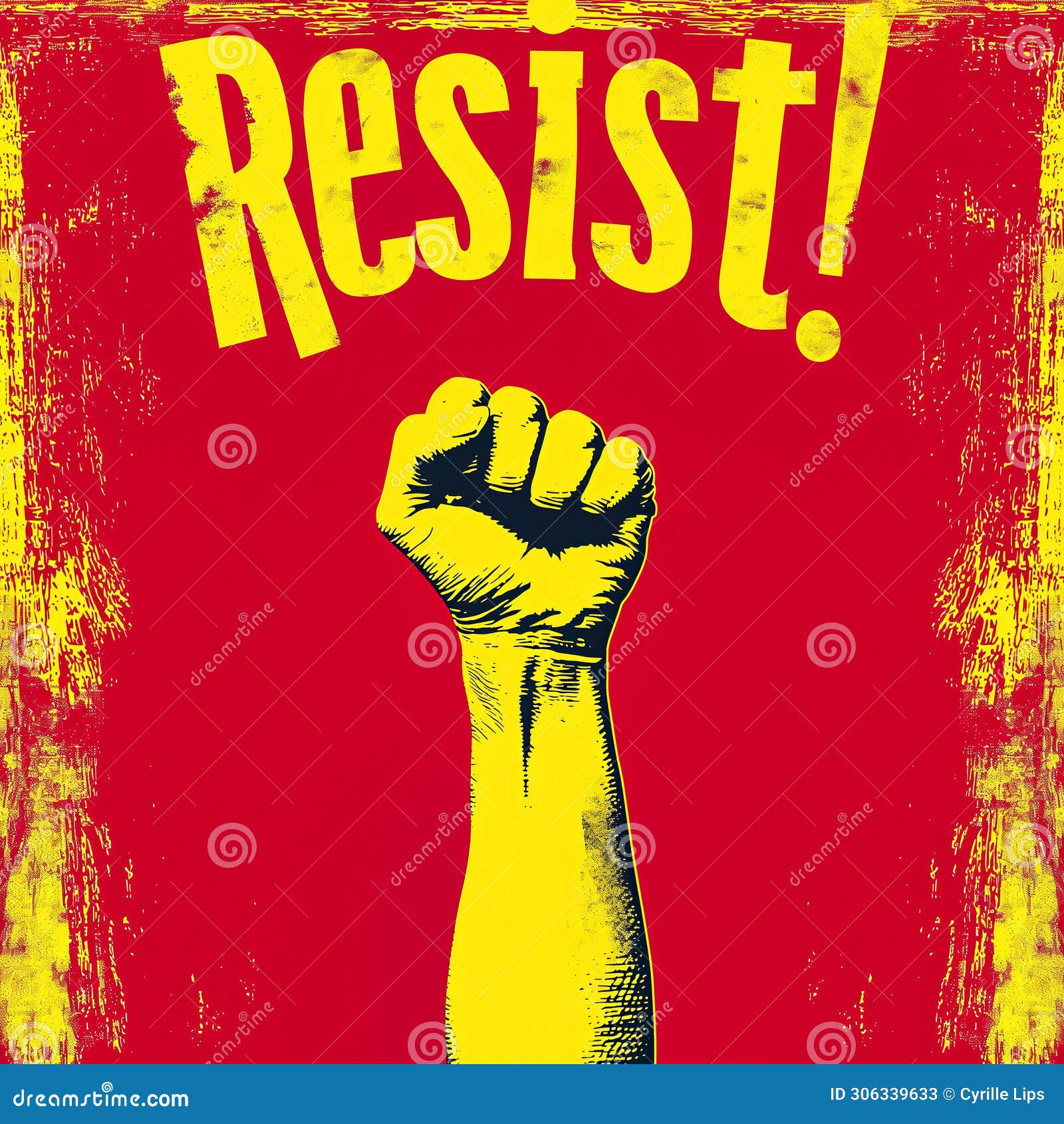 AI-Generated Image: "Resist!" Raised Fist Poster Stock Illustration ...