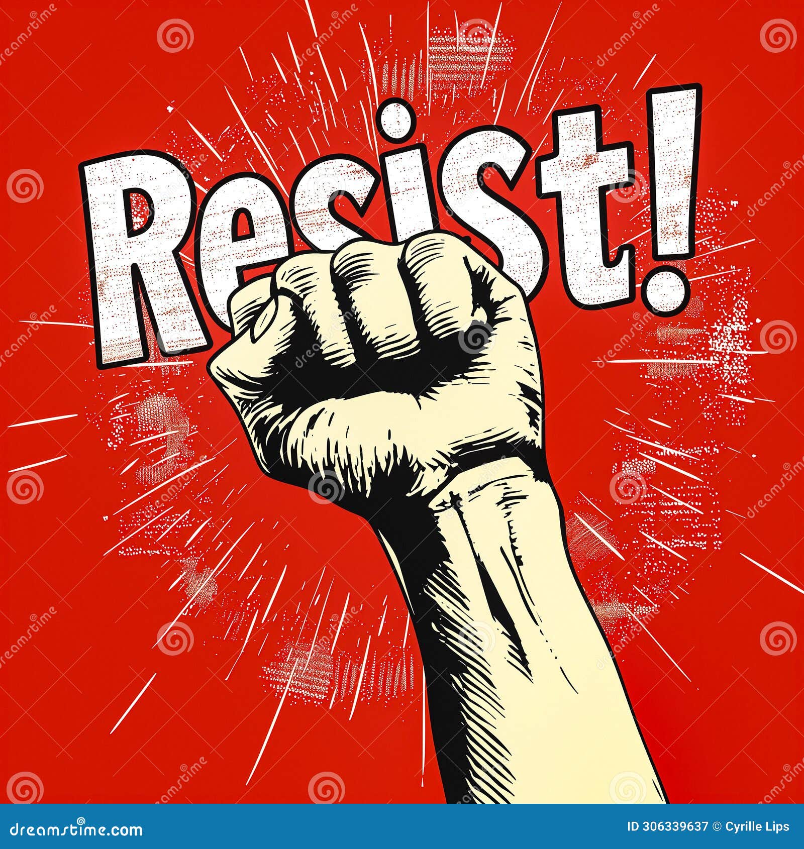 AI-Generated Image: "Resist!" Raised Fist Poster Stock Illustration ...