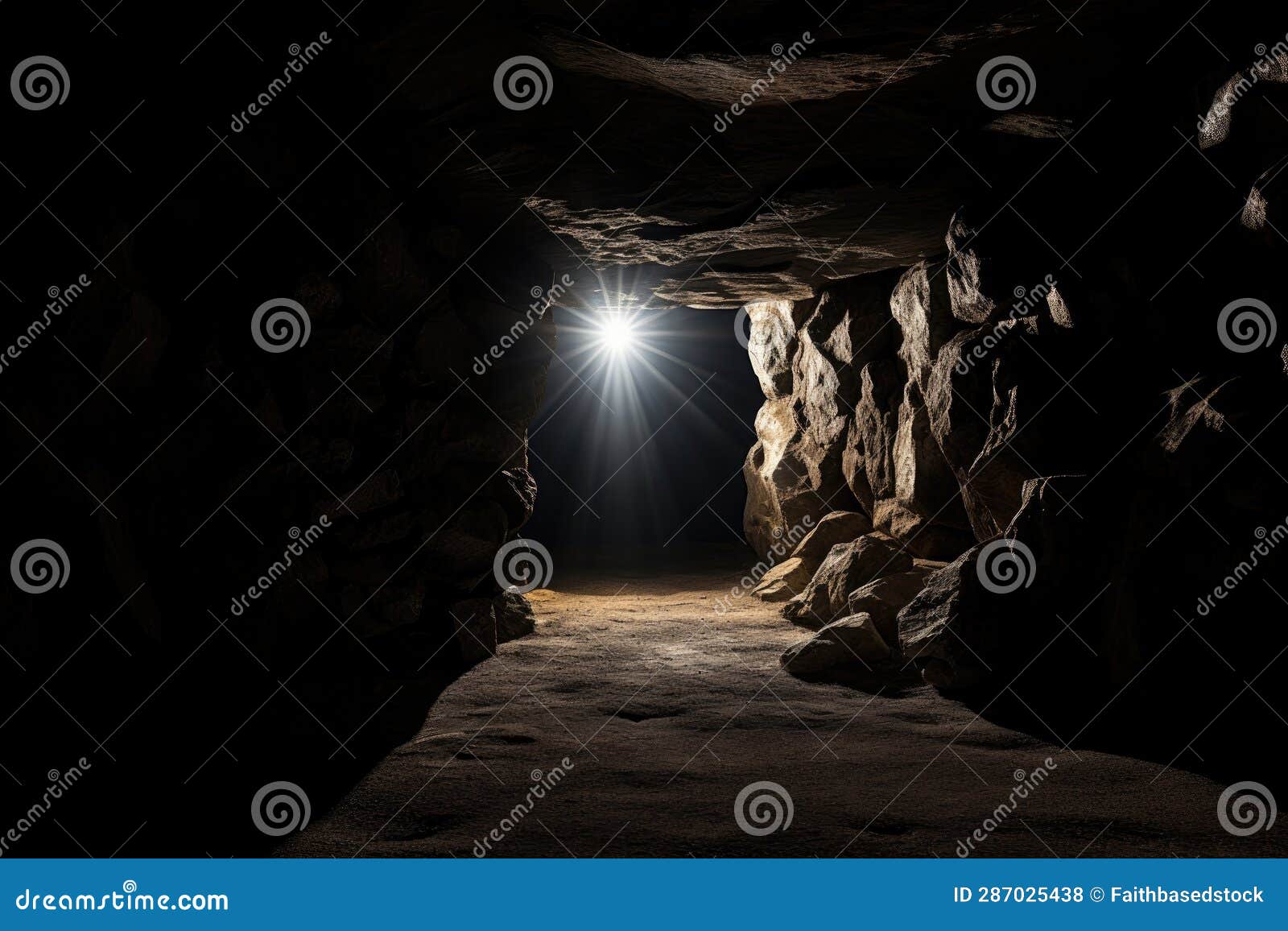 Resurrection. Cave Interior with Light Shining through Stock ...