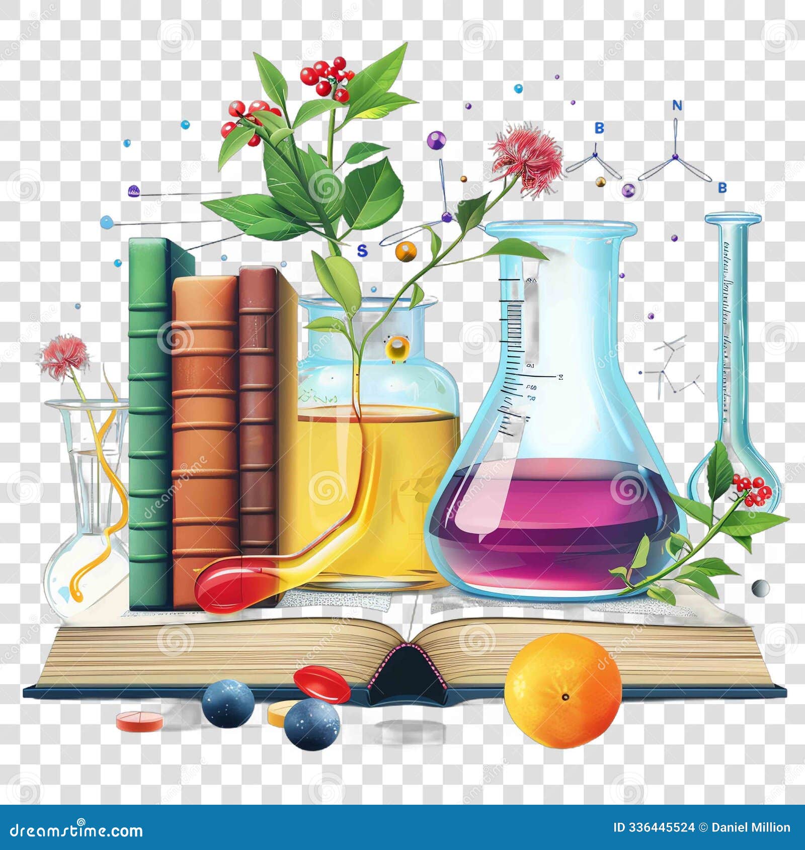 Science Textbook Transparent Background Realistic Element Stock ...