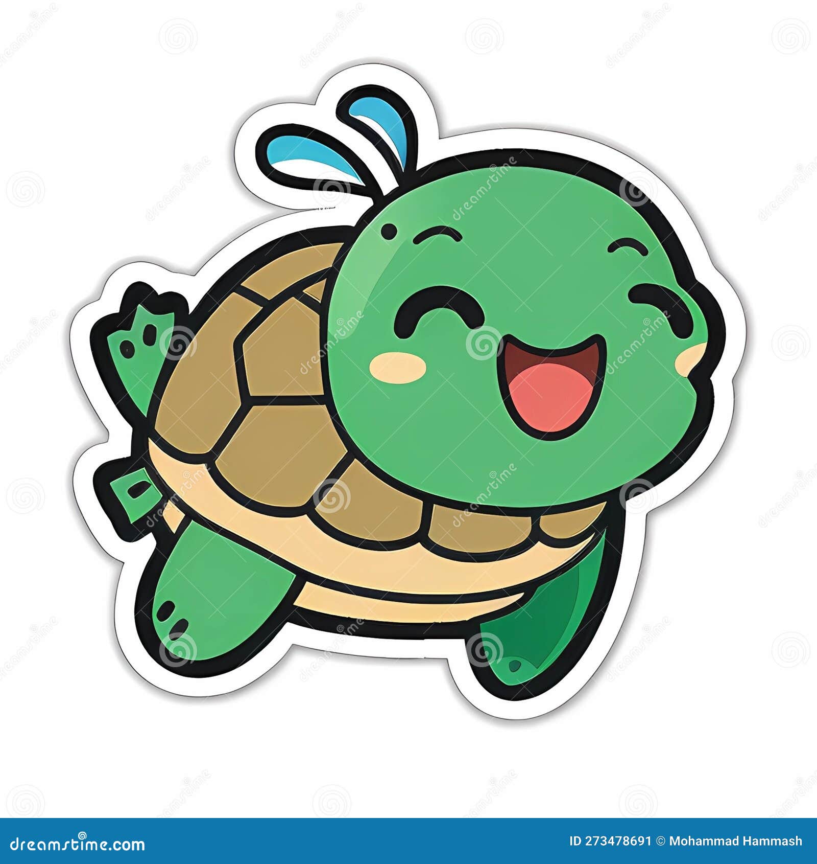 Kawaii Focus Sticker, Made with Generative AI Stock Illustration ...