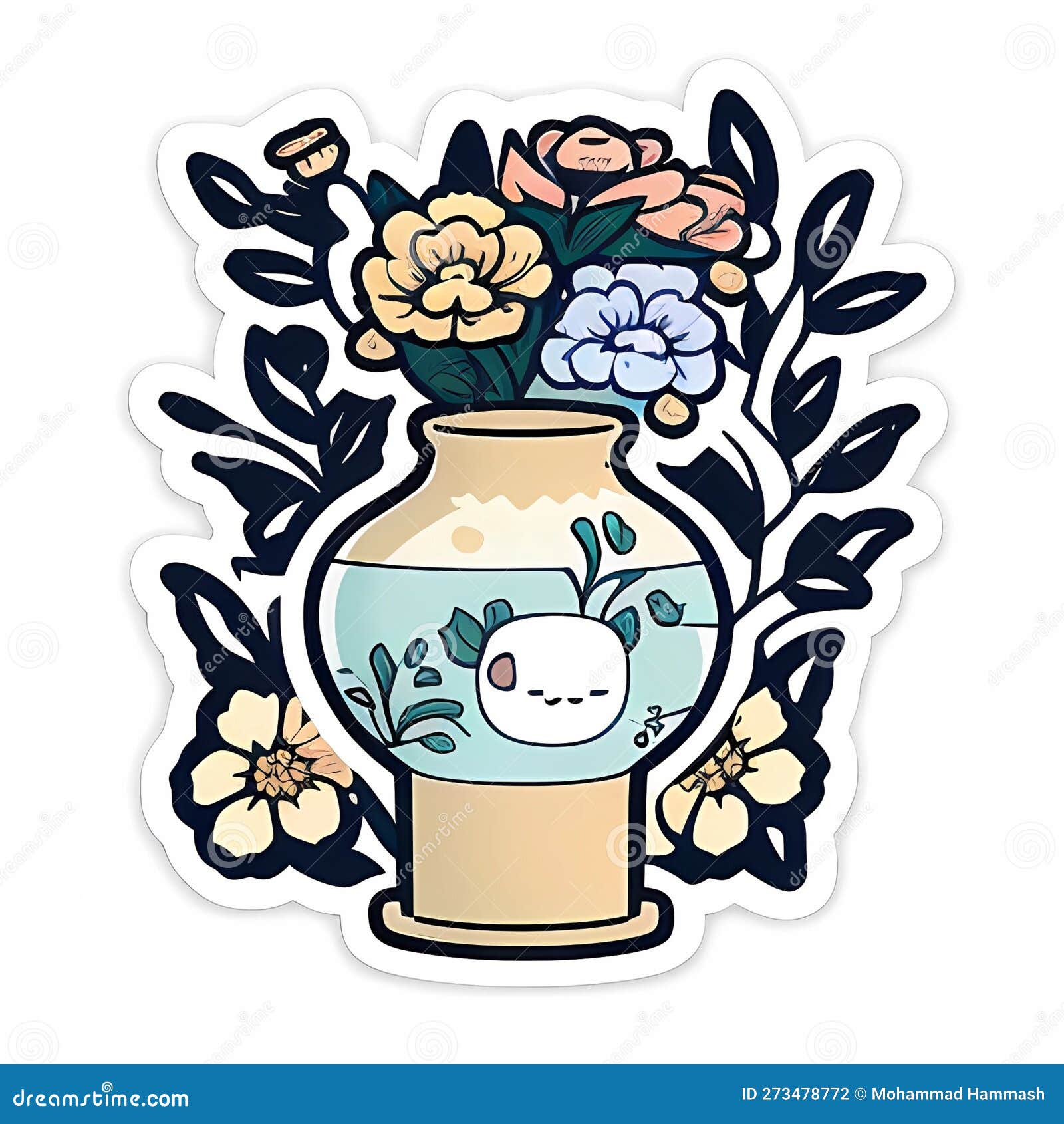 Kawaii Focus Sticker, Made with Generative AI Stock Photo - Image of ...