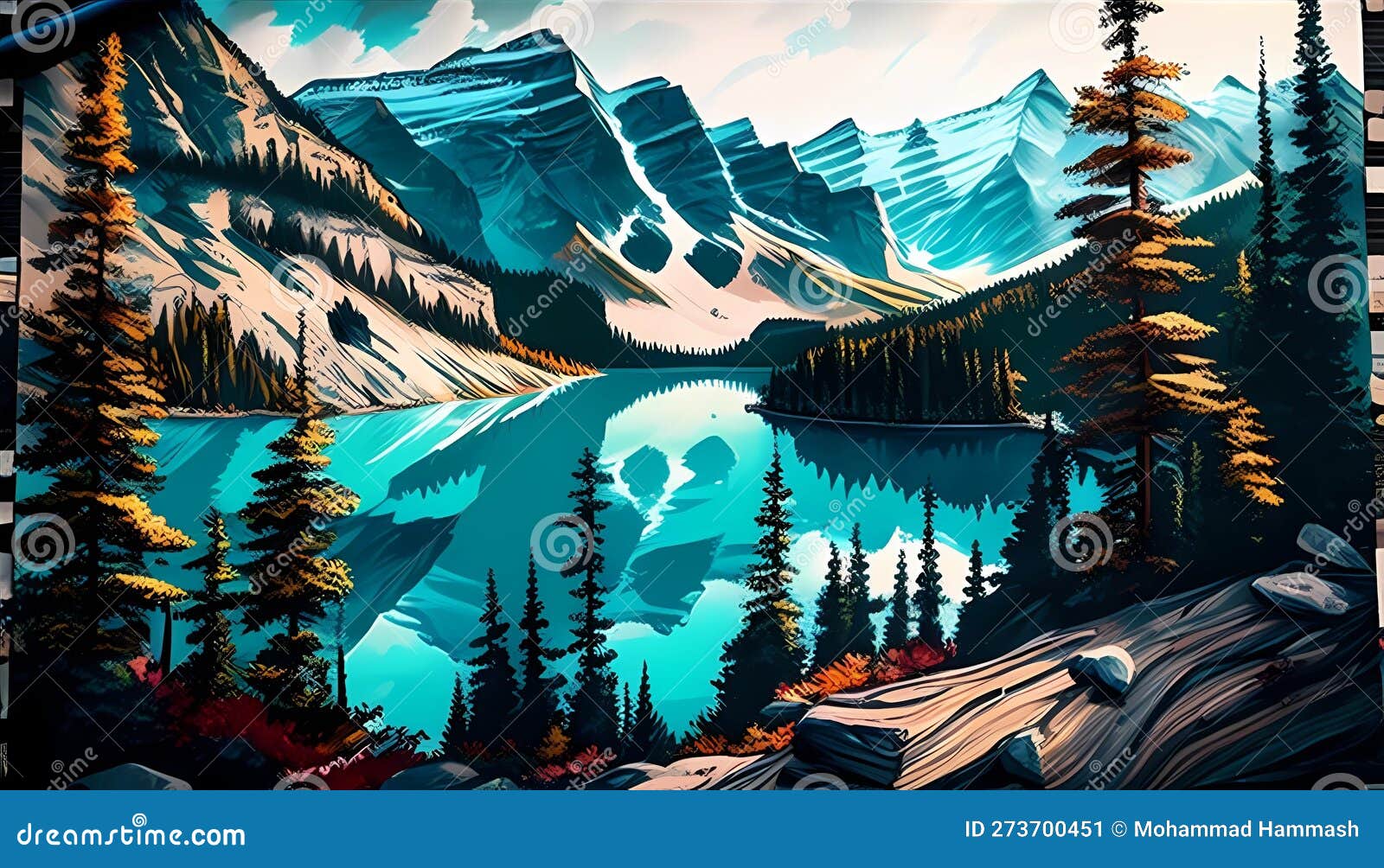 Majestic Forestscape, Made with Generative AI Stock Illustration ...