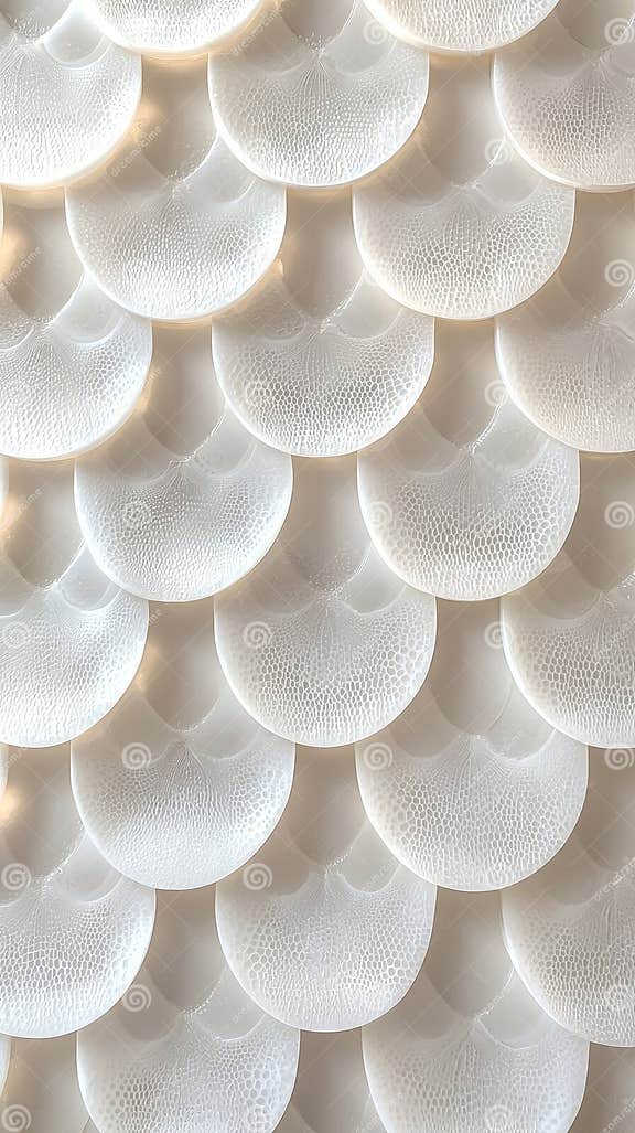 Scale-like Pattern in Soft White 3D Design with Texture Stock Image ...