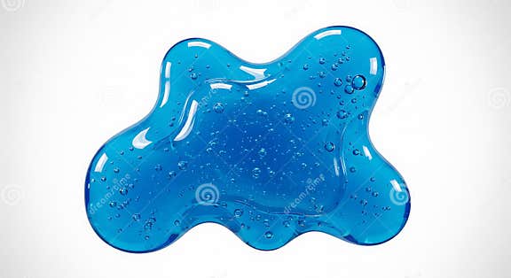 Abstract Blue Liquid Blob with Bubbles on a White Background ...