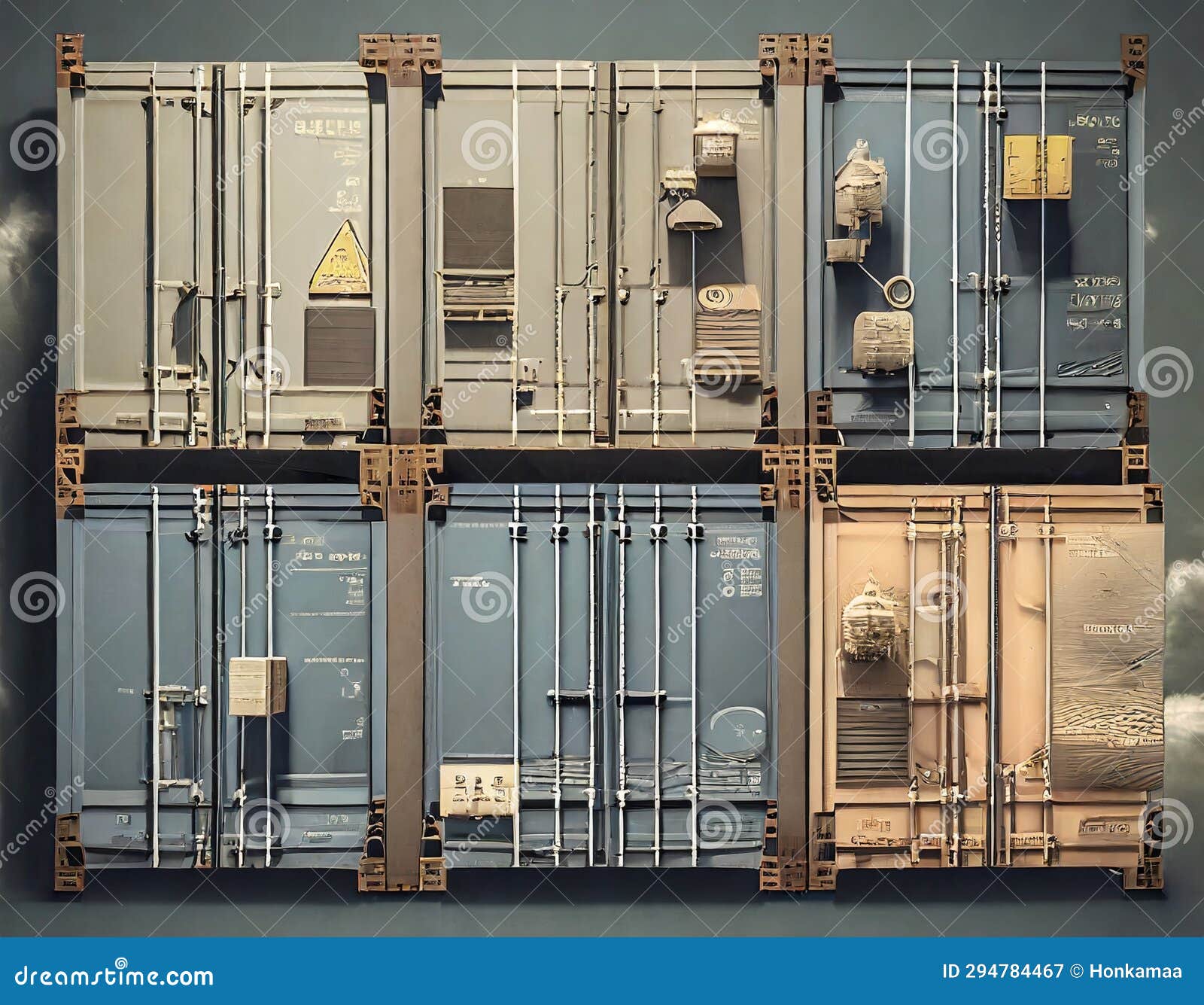 Shipping Containers Cartoon Vector | CartoonDealer.com #60827013