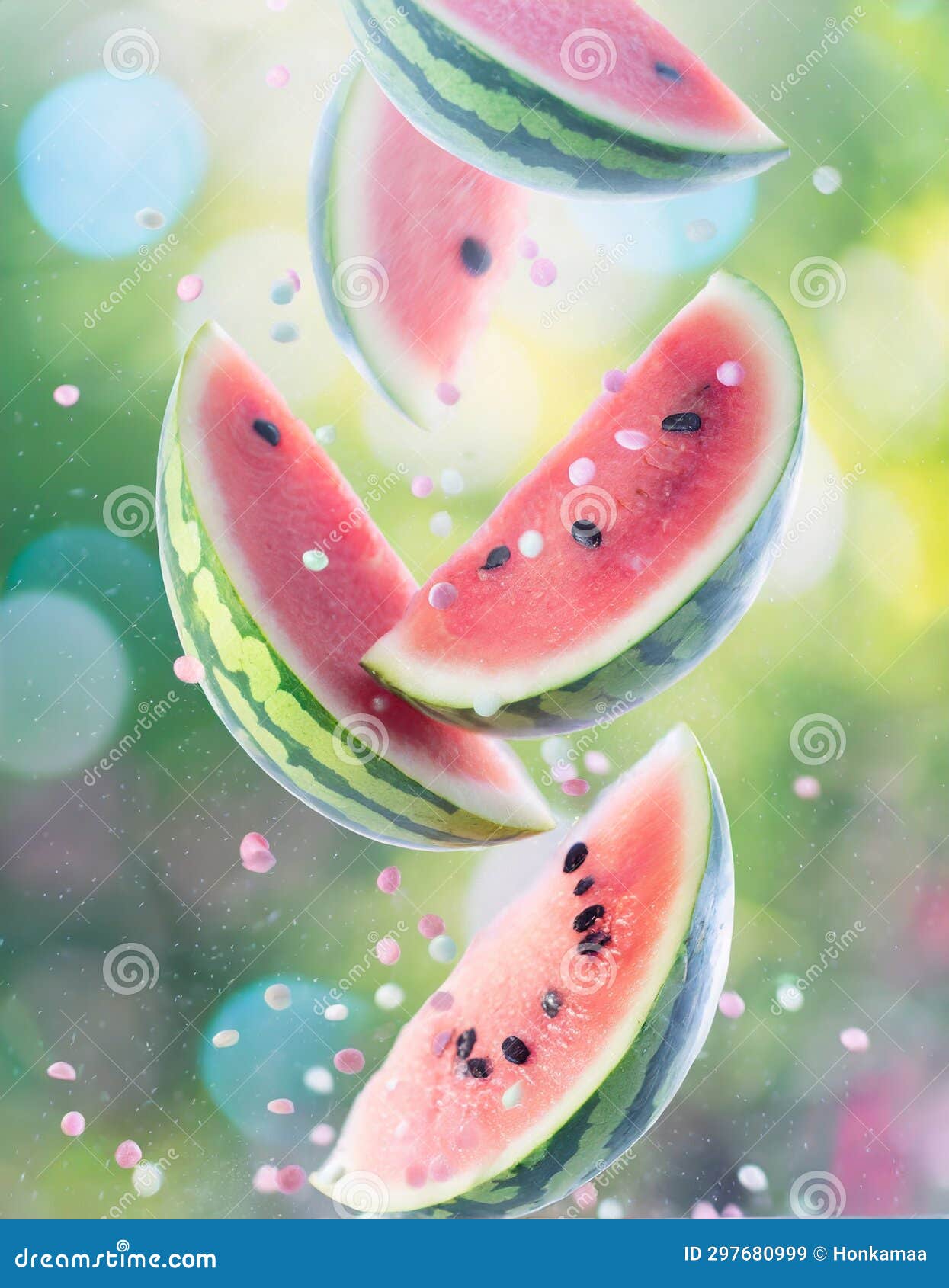 Falling watermelons stock illustration. Illustration of seeds - 297680999