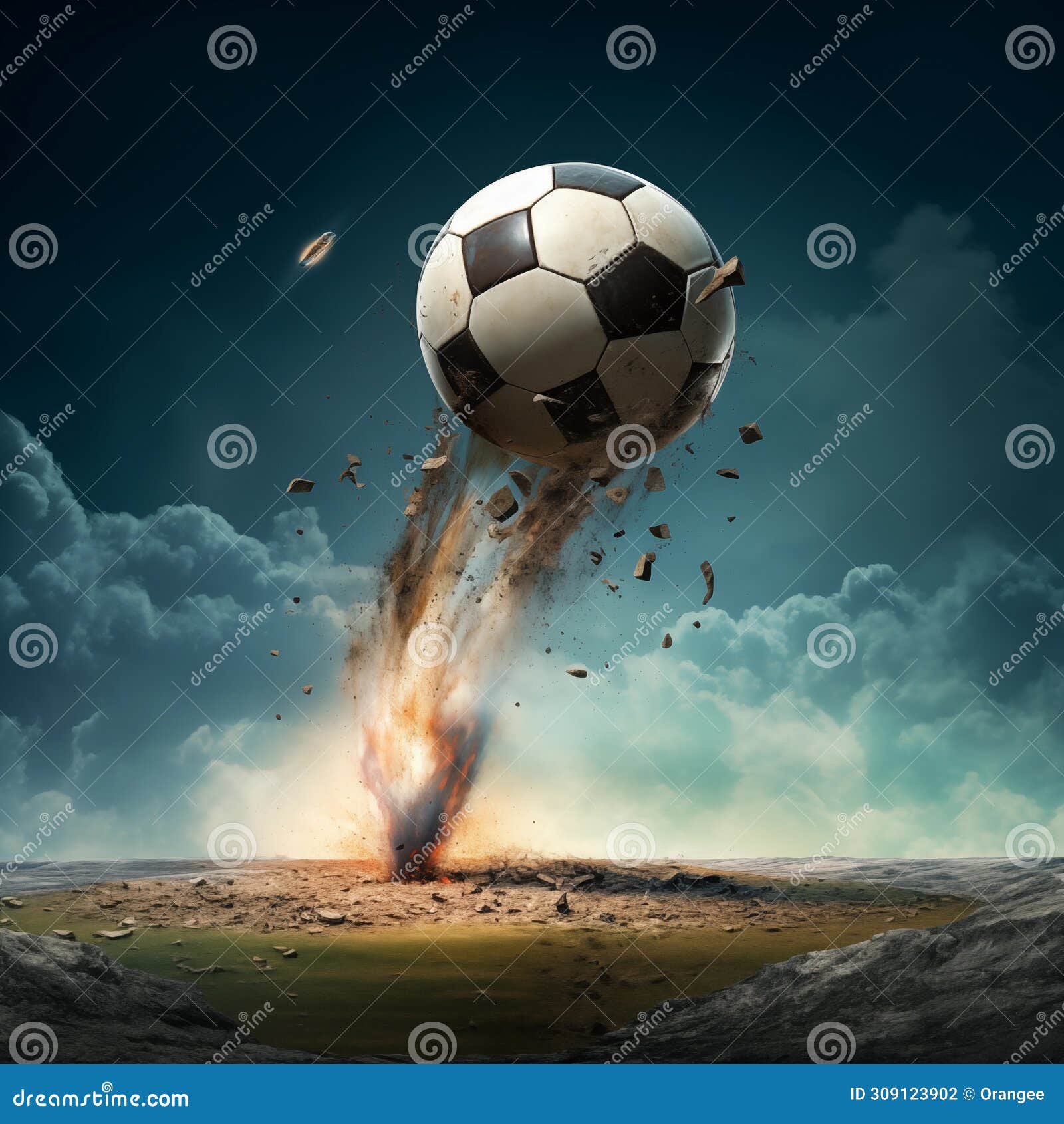 AI Generated Exploding Football Stock Illustration - Illustration of ...