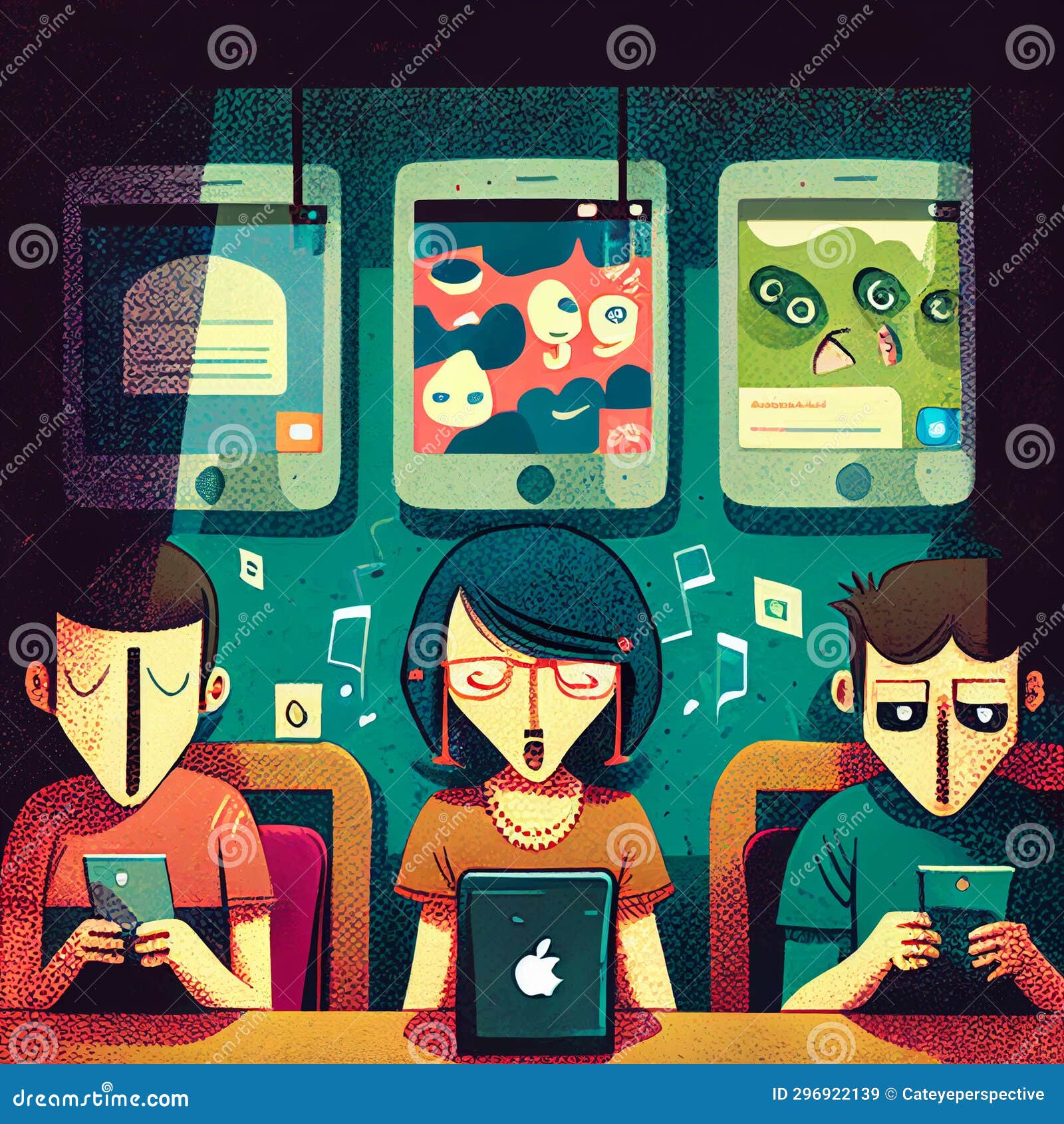 AI Generated Image. Social Networks Addiction Concept Stock ...