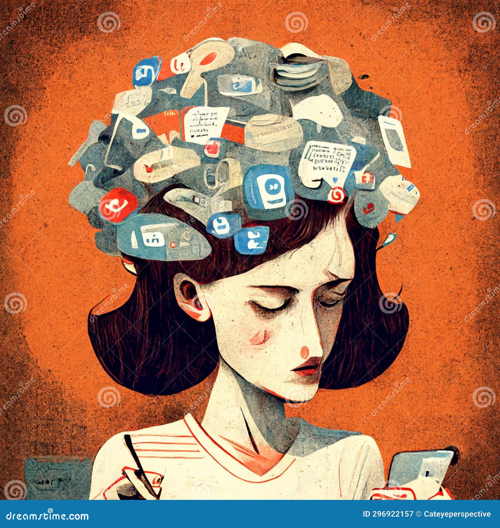 AI Generated Image. Social Networks Addiction Concept Stock ...