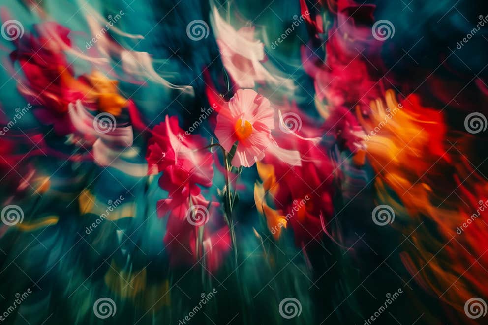 Spring Motion Blurred Floral Pattern Stock Illustration - Illustration ...