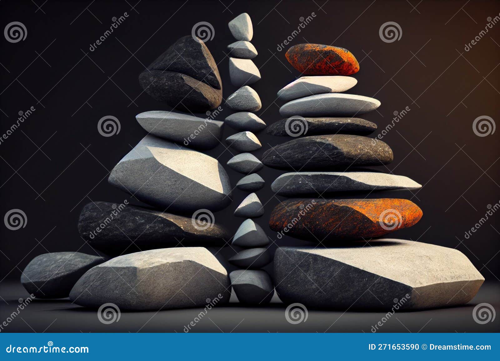 Stack Of Stones, Never Ending Progress, Made With Generative AI Stock ...