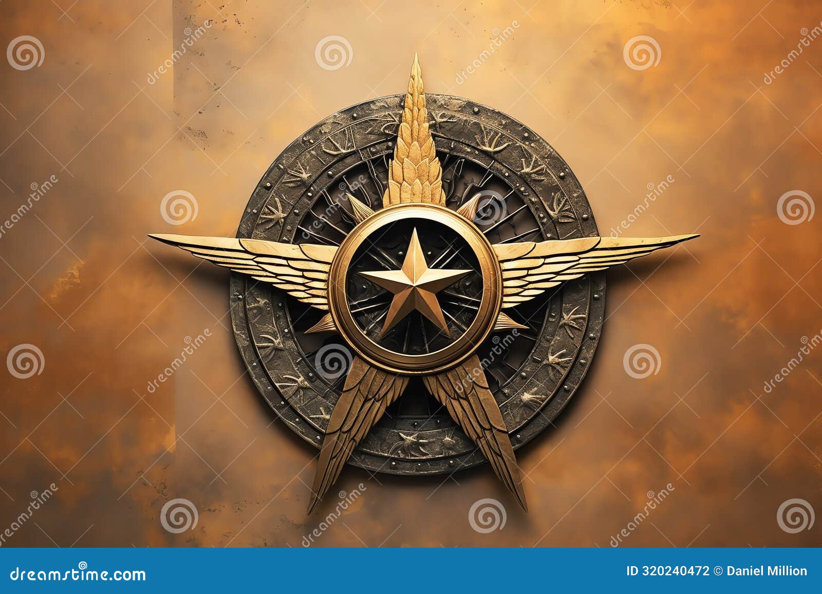 Star and Winged Disk Symbolizing Various Deities Illustration Photo ...