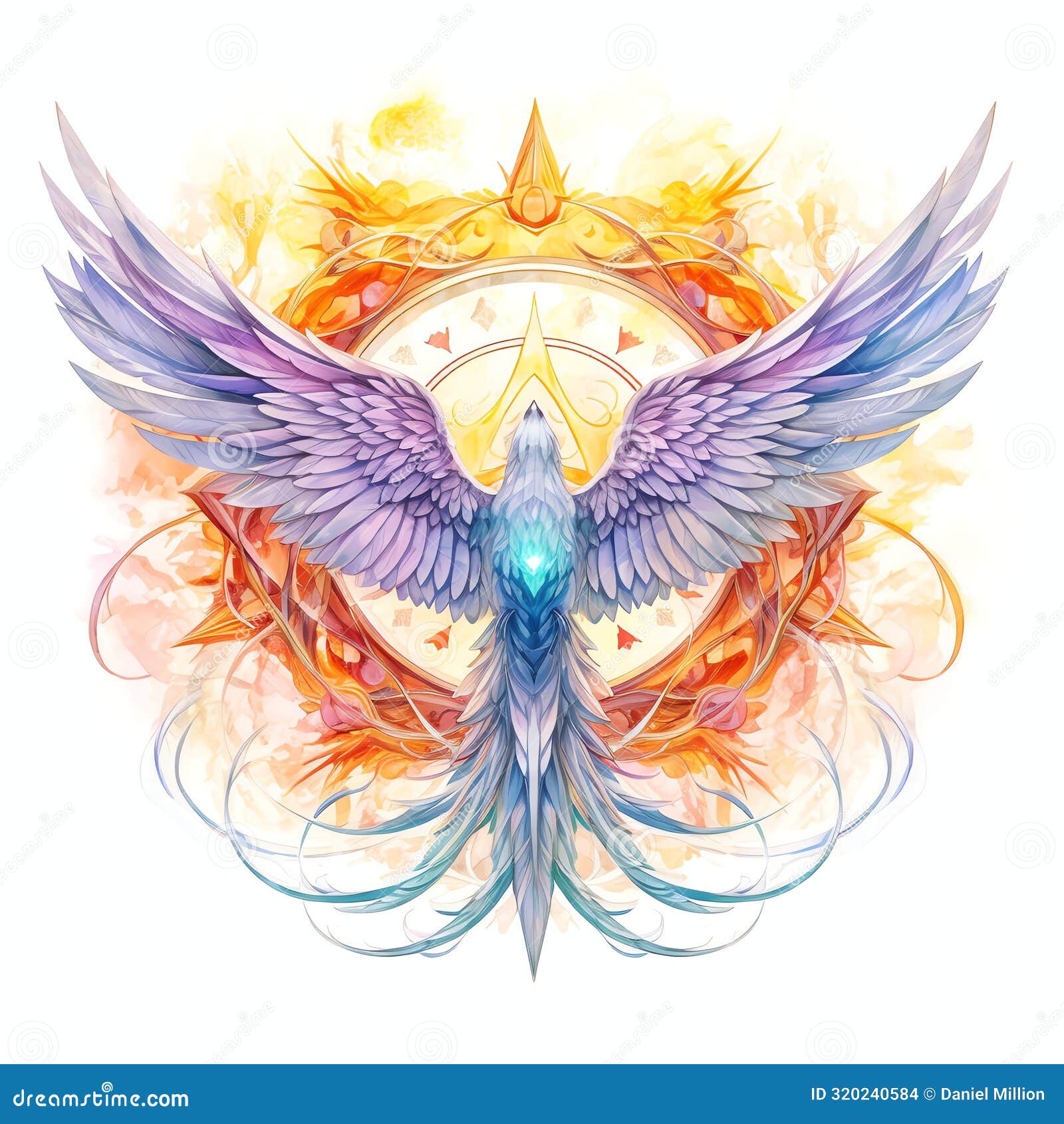 Star and Winged Disk Symbolizing Various Deities Illustration Stock ...