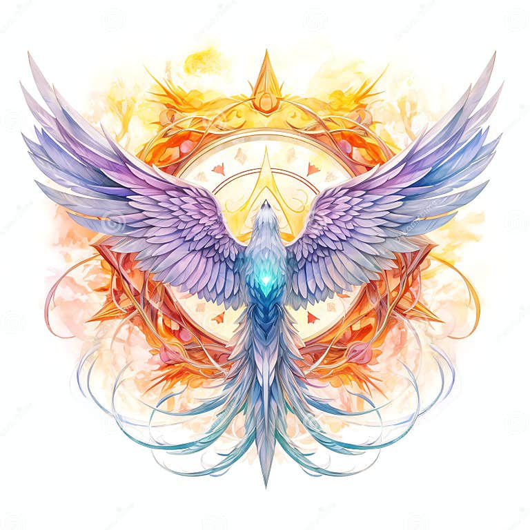 Star and Winged Disk Symbolizing Various Deities Illustration Stock ...