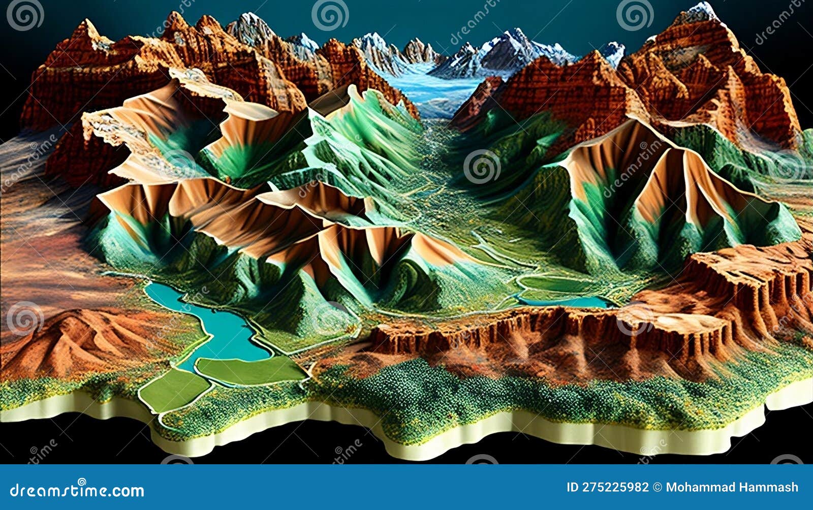 Earth S Vibrant Terrain in 3D, Ansel Adams Inspired, Made with ...