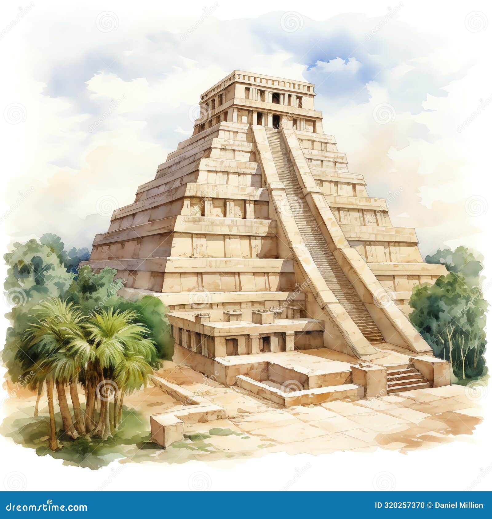 Sumerian Temple Complex With A Ziggurat At Its Center Illustration ...