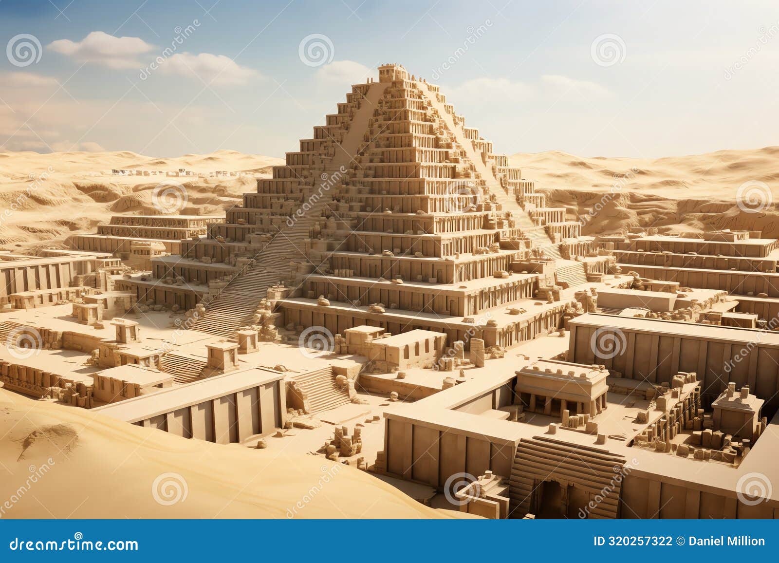 Sumerian Temple Complex with a Ziggurat at Its Center Illustration ...