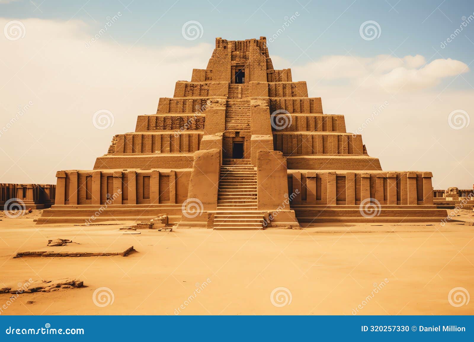 Sumerian Temple Complex With A Ziggurat At Its Center Illustration ...