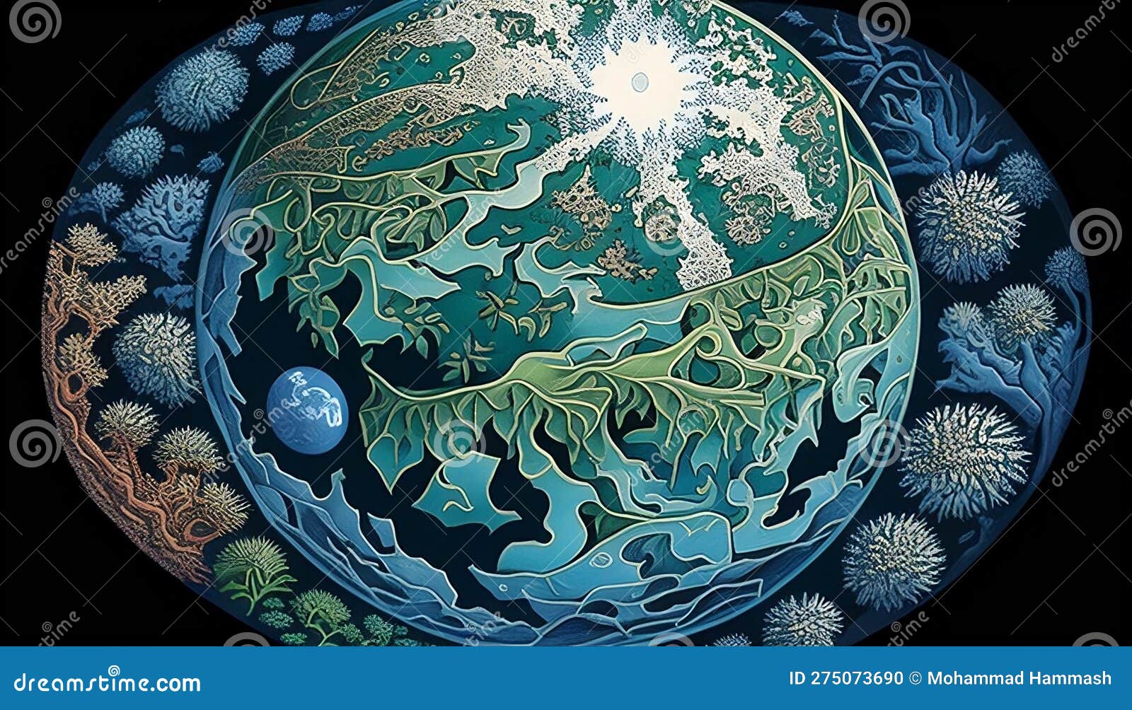 Abstract Geometric Earthscape, Inspired by M.C. Escher, Made with ...